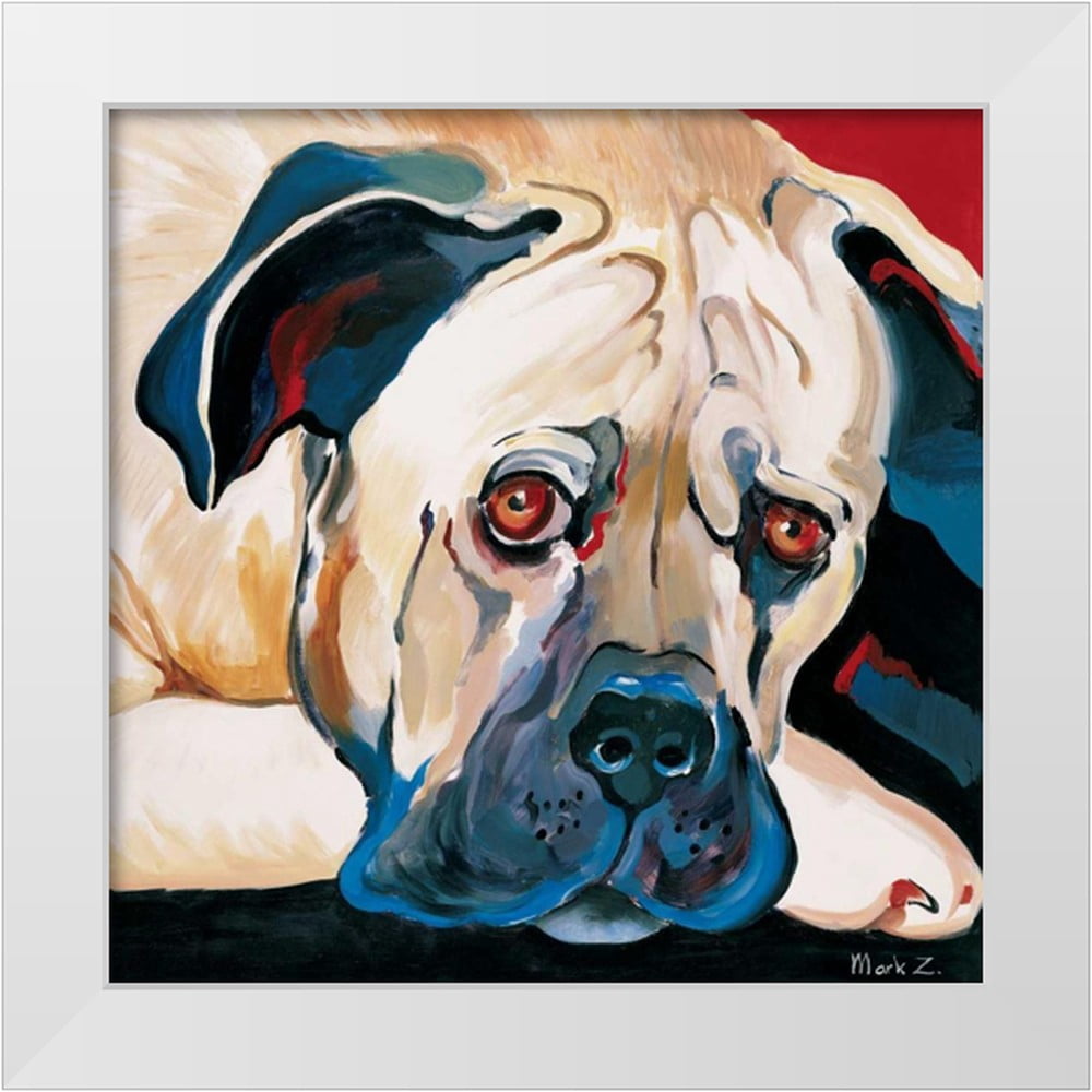Mark Z 15x15 White Modern Wood Framed Museum Art Print Titled - Dog ...