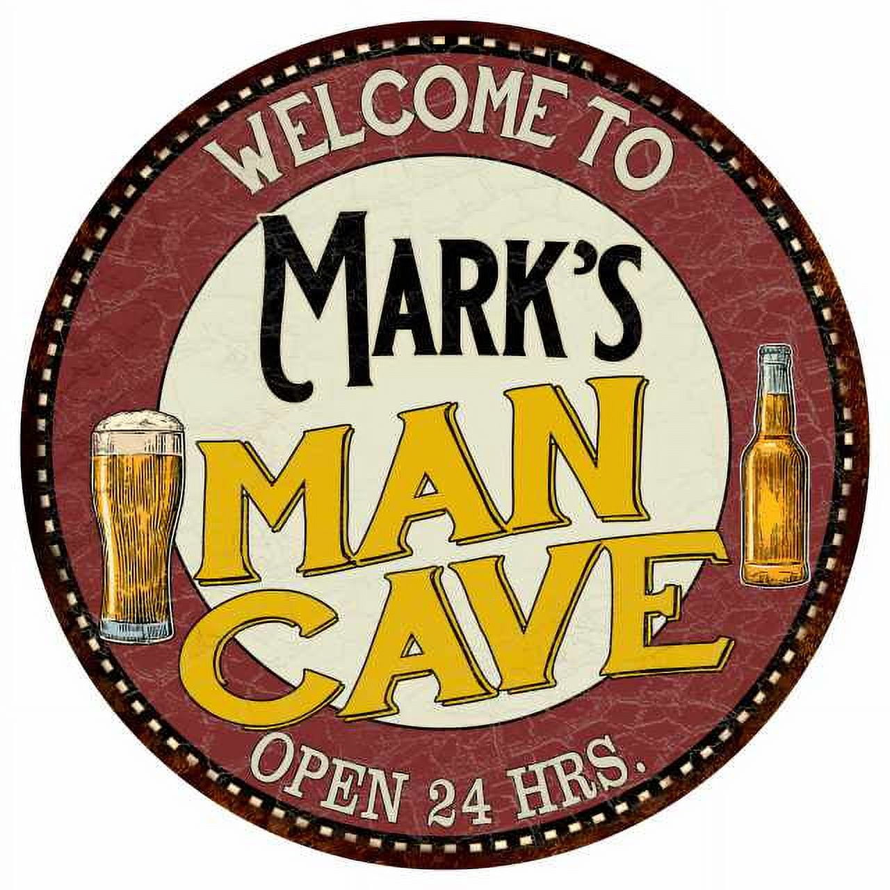 Mark's Man Cave 14" Round Metal Sign Kitchen Bar Wall Decor ...