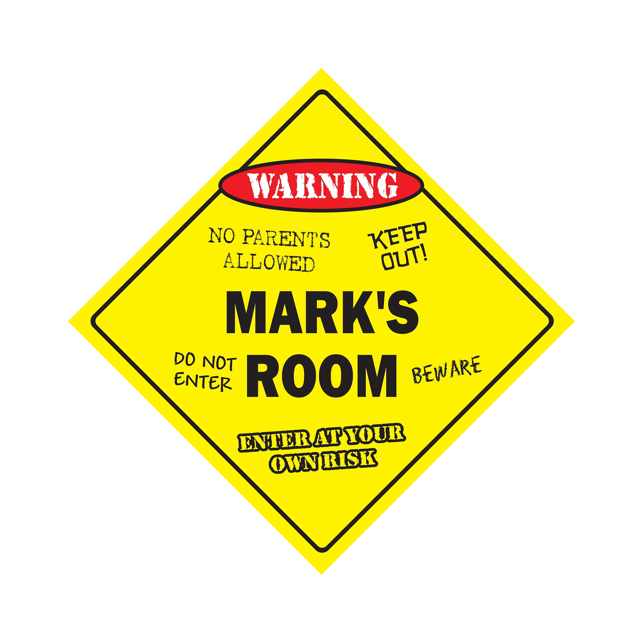 Mark's Room Sign Crossing Zone Xing | Indoor/Outdoor | 20" Tall kids ...