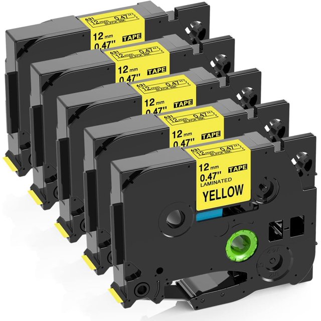 MarkDomain Replacement for Brother TZe TZ Tape Black on Yellow TZe-611 ...