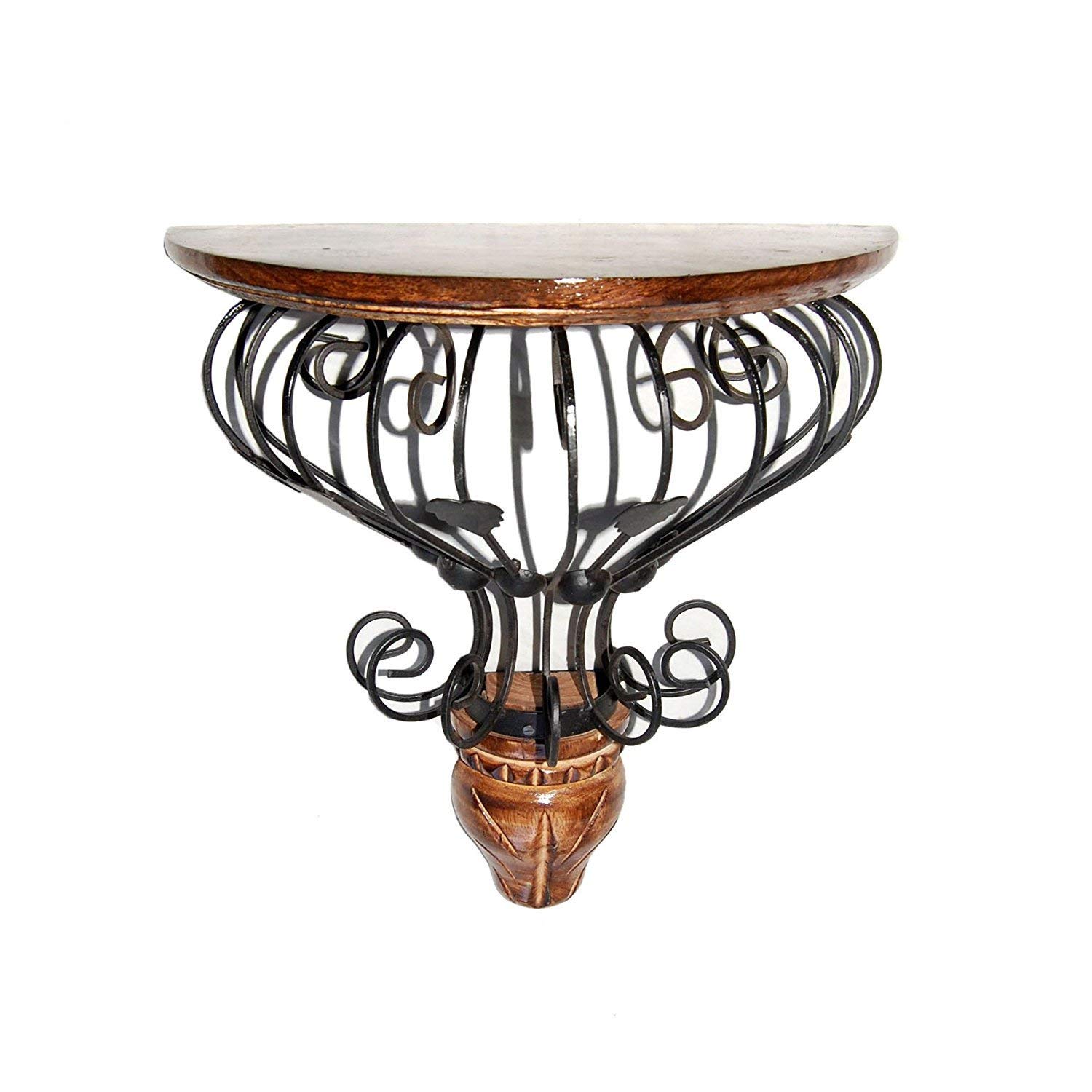 MarkOn Wrought Iron Fancy Wall Hanging ShelfBracket Wood Floating ...