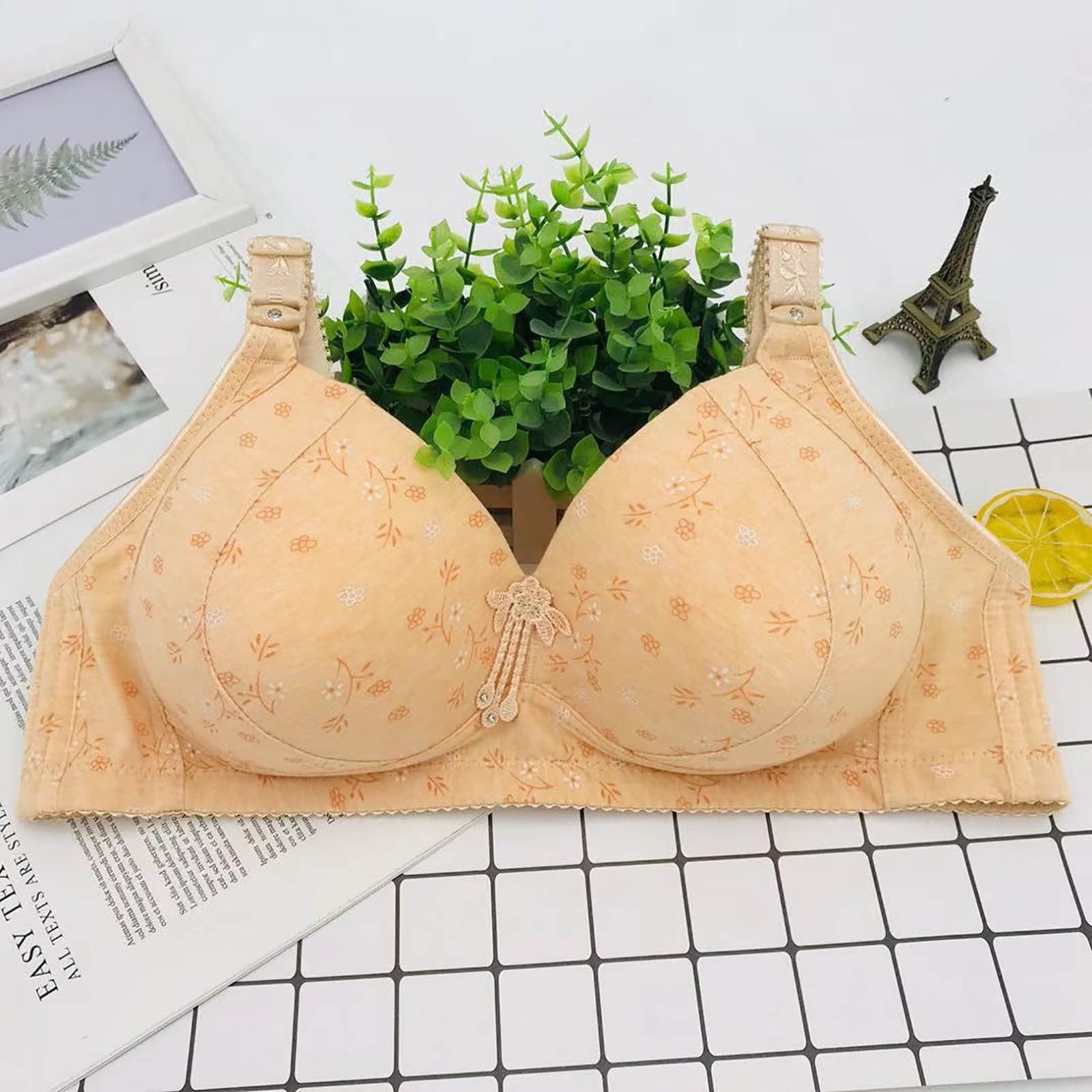 Marked Down,Large Cup Bra, Soft Non-Steel Ring, 3 Buckle Thin Cup, Plus ...