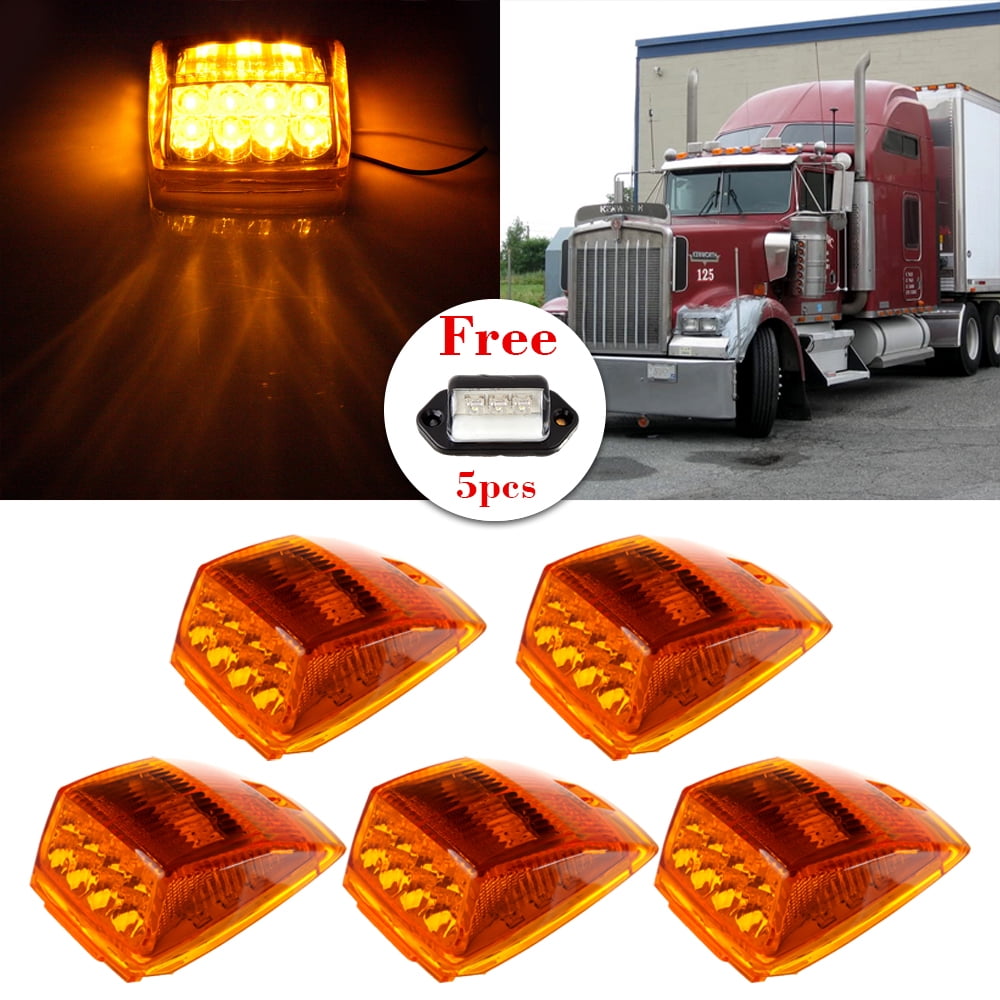 Marker Lights 5 Amber Cab Marker Clearance Light+6x Side Marker Light ...
