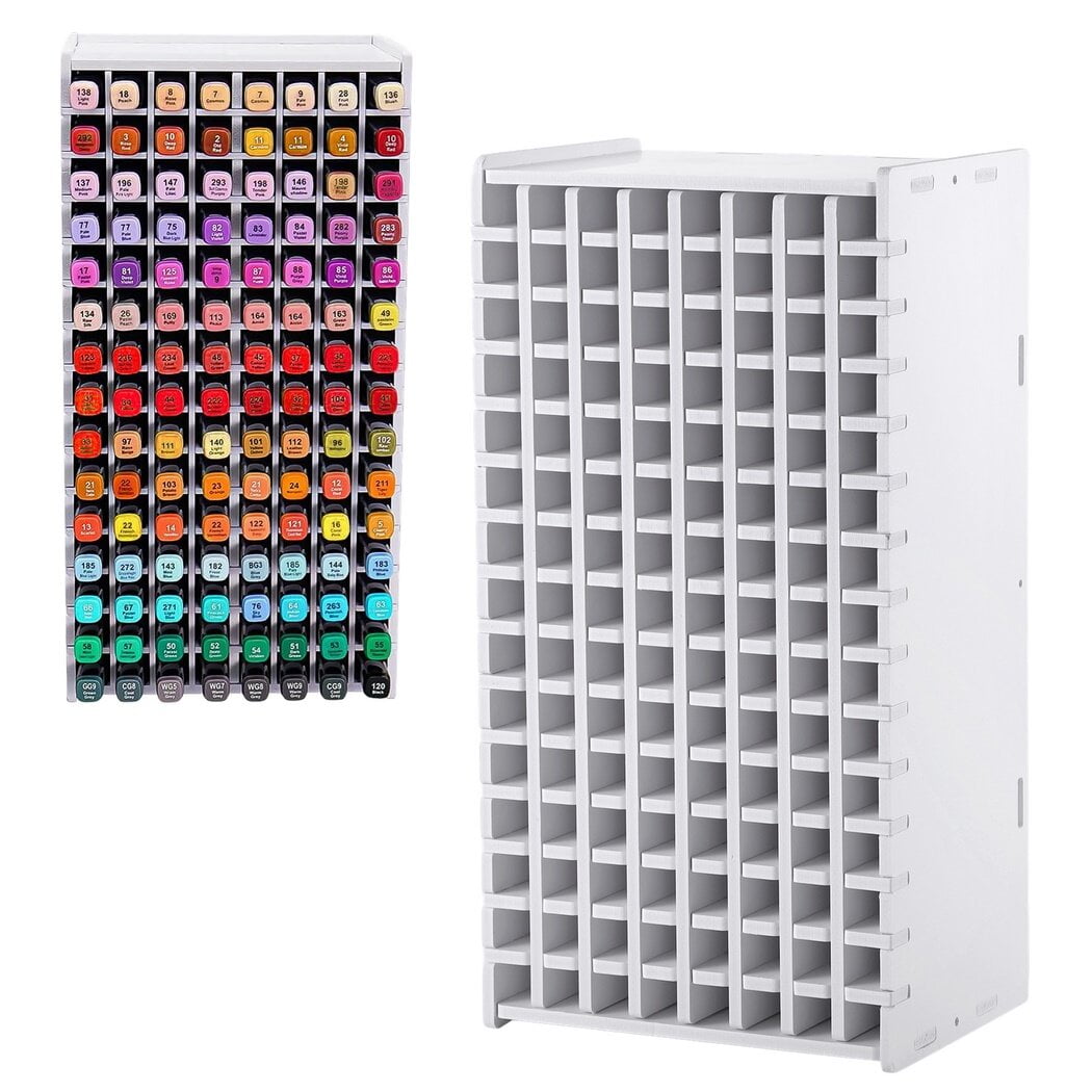 Marker Storage Rack with 120 Slots, Stacked Marker Holder ...