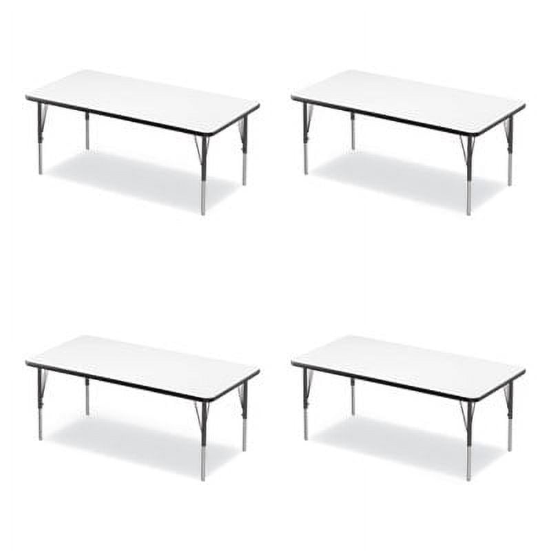 Markerboard Activity Tables, Rectangular, 60" x 30" x 19" to 29", White ...
