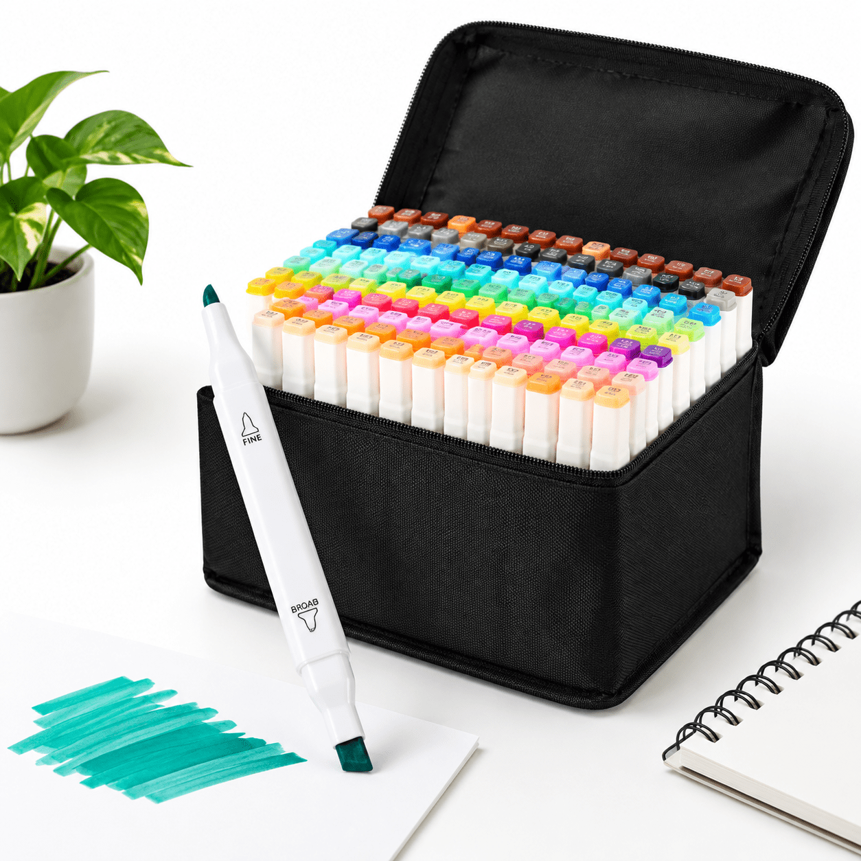 Markers 120 Colors Dual Tip Fine & Chisel Art Set - Walmart.com