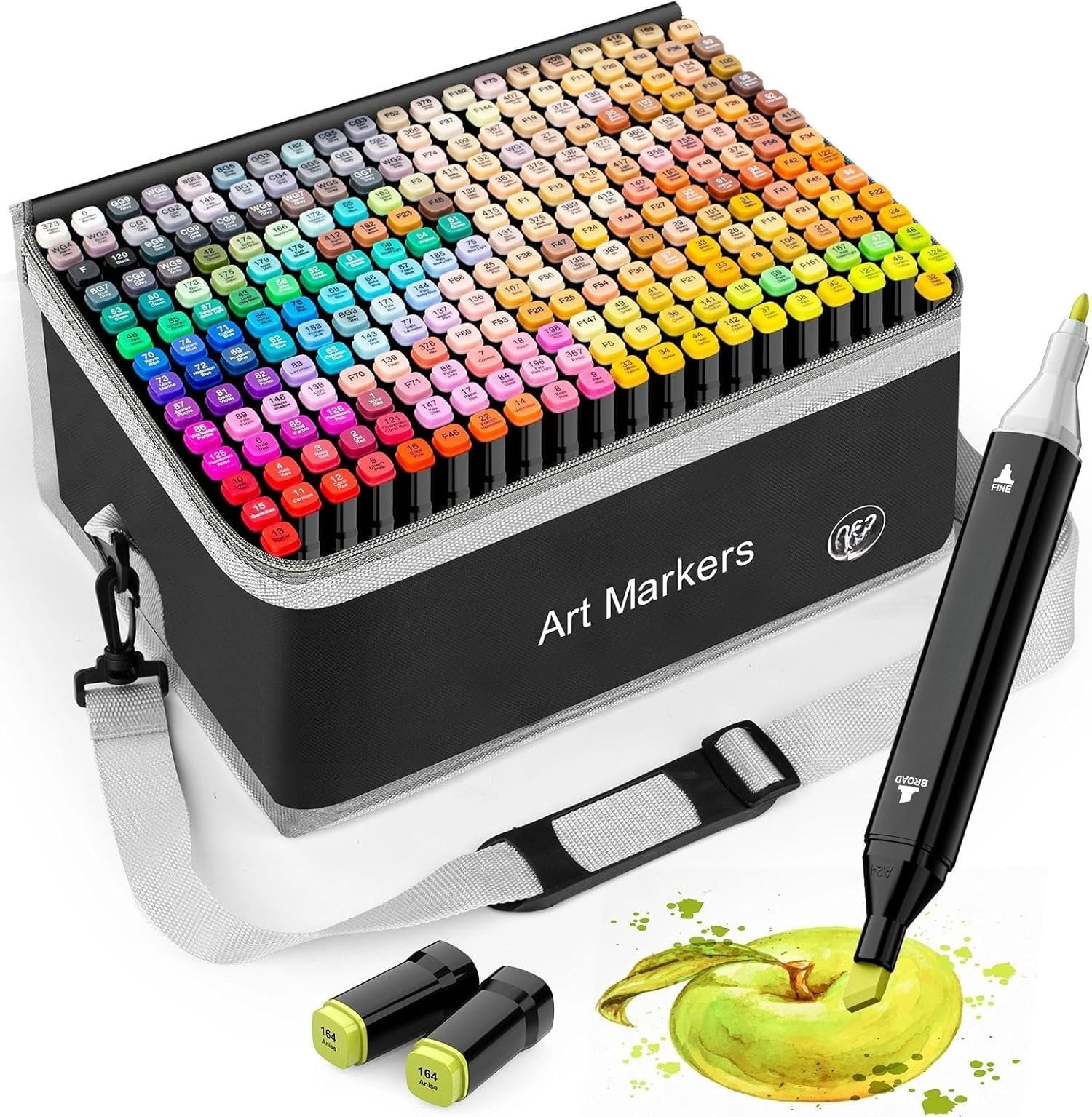 Markers 262 Colors with Case & Holders, Dual Tips Chisel & Fine Art ...