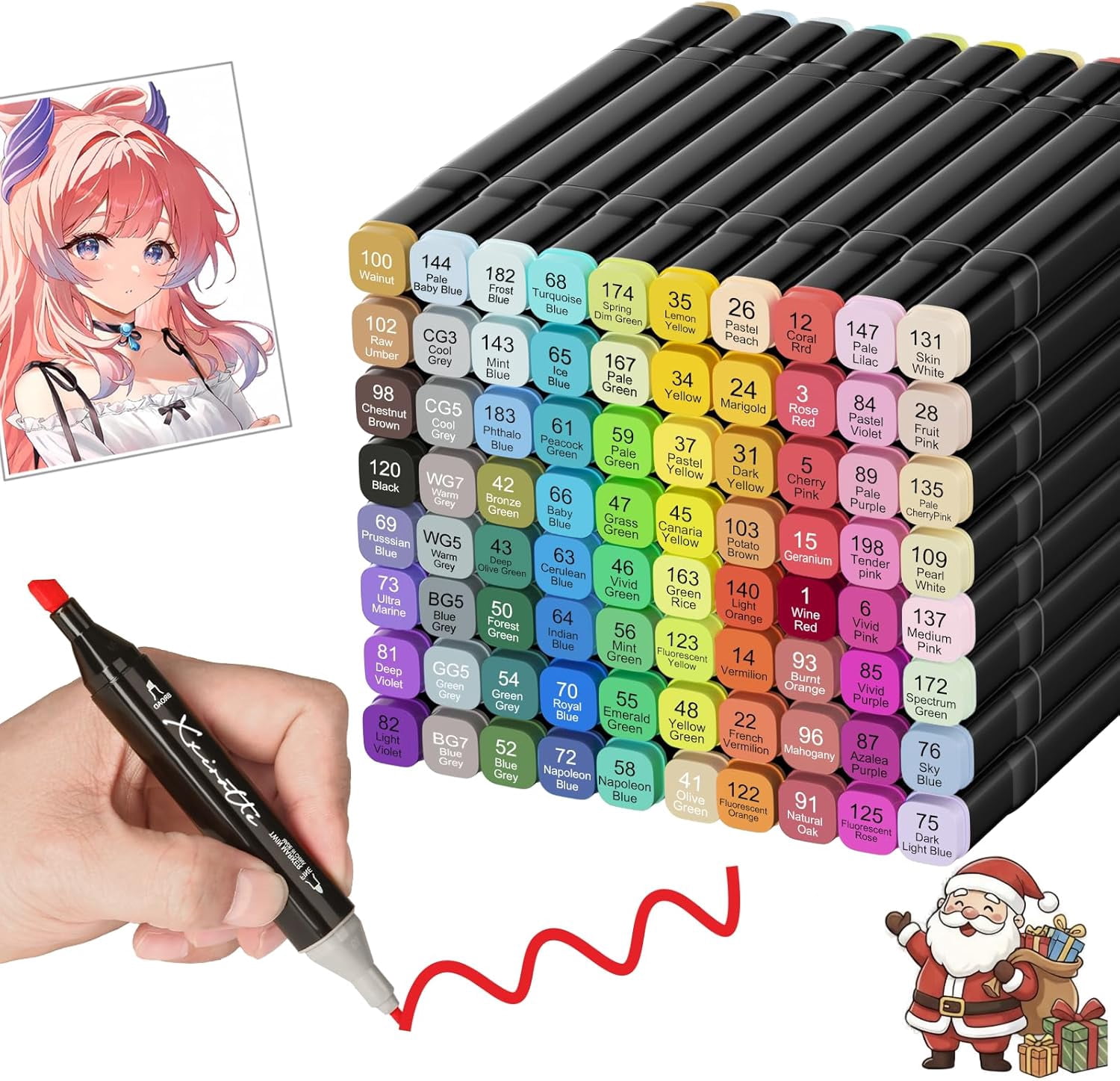 Markers Set 80 Colors - Dual Tip Art Marker Pens for Adult Coloring ...