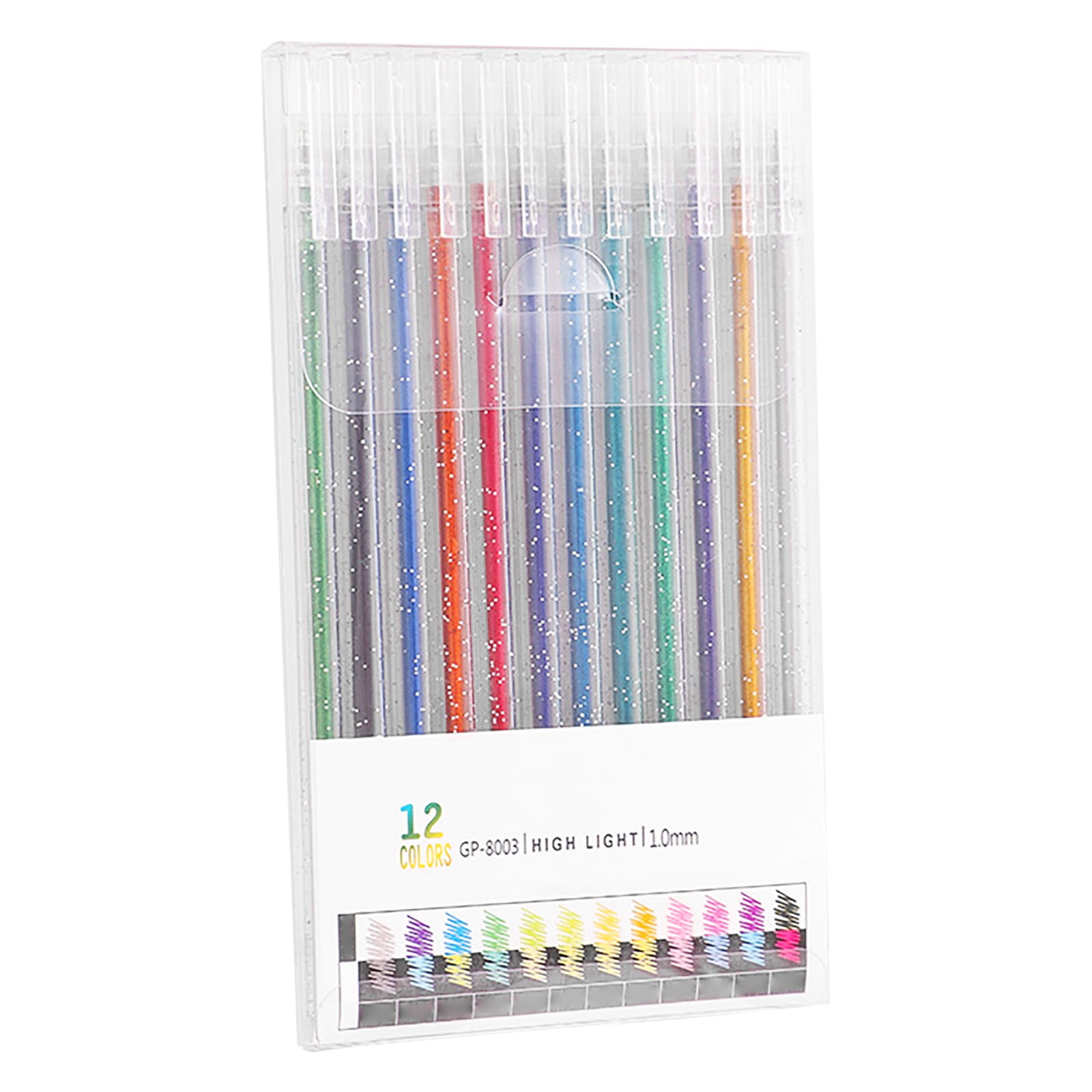 Markers for s_ch_ool! Glitter Gel Pens 12 Colors Point 1.3mm Metallic ...