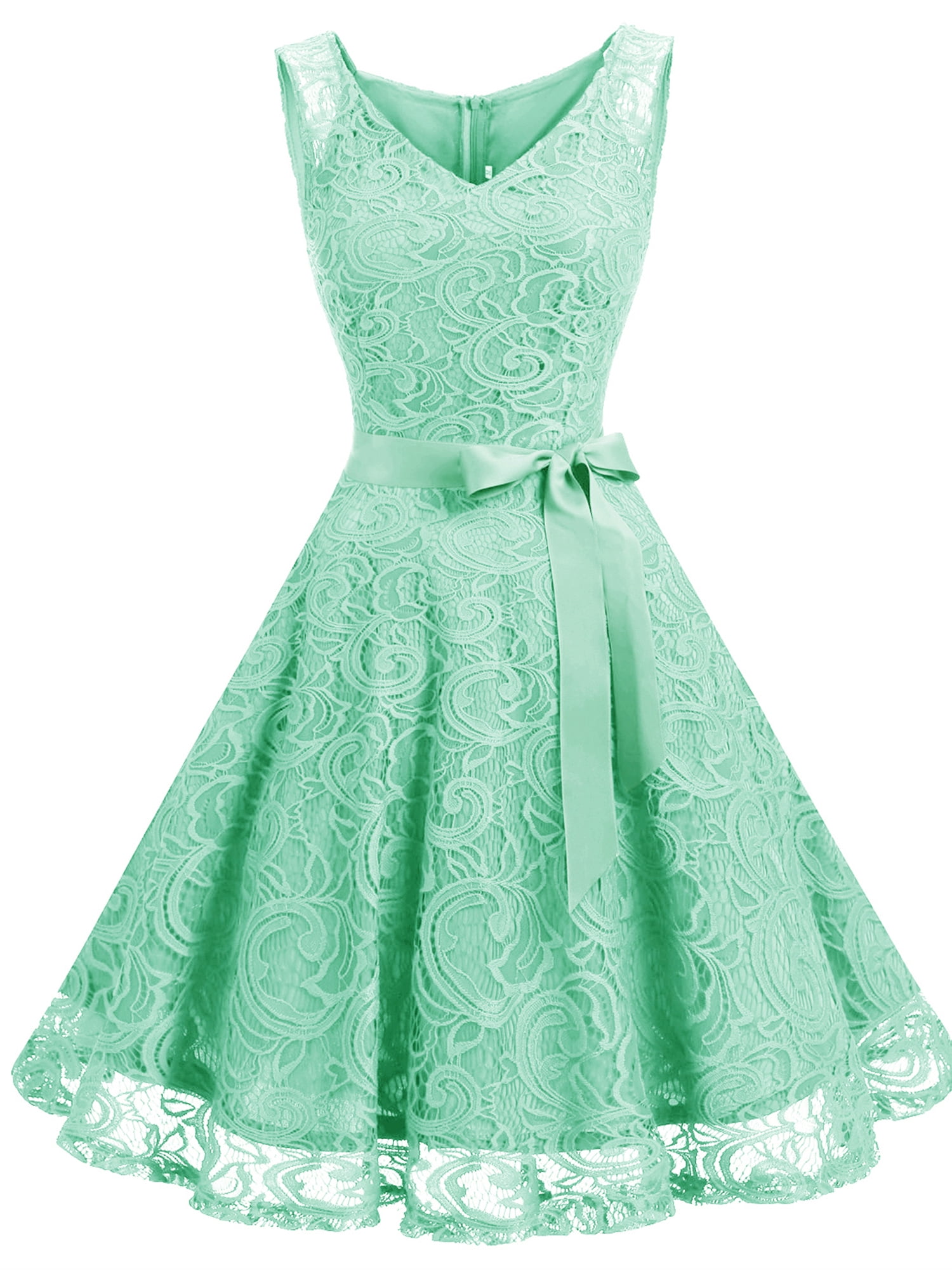 Market In The Box Women Floral Lace V Neck Sleeveless Bridemaid Party ...
