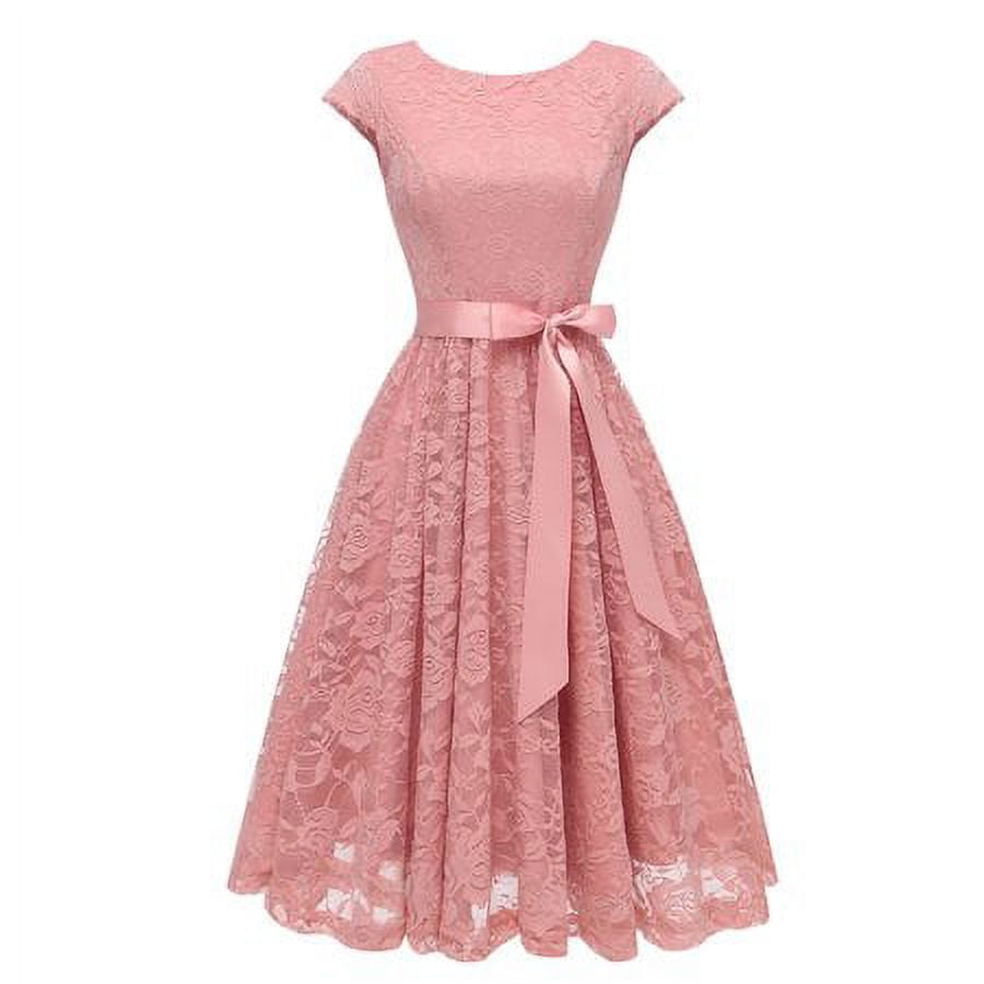 Market In The Box Women's Lace Dress Vintage Style Midi Dress Cap ...