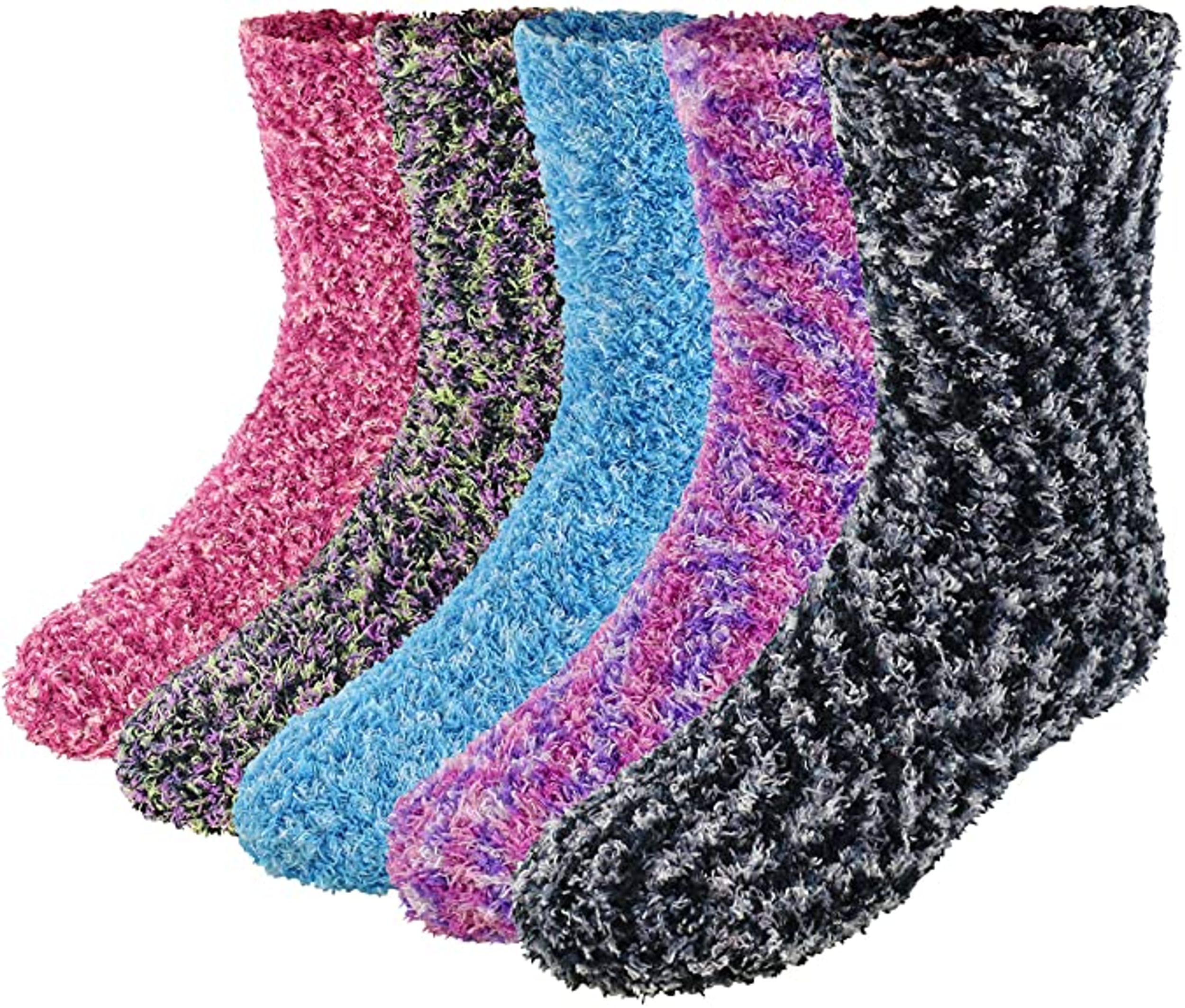 3 Pair Of Fuzzy Slipper Socks For Women Soft Cozy In Several Patterns