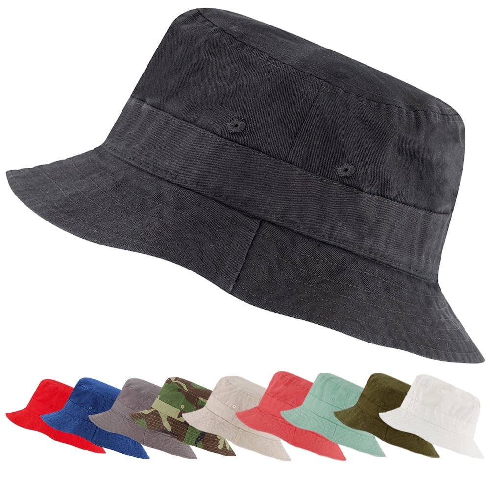 Market & Layne Unisex Bucket Hat, Black, UV Protection, 100% Cotton ...