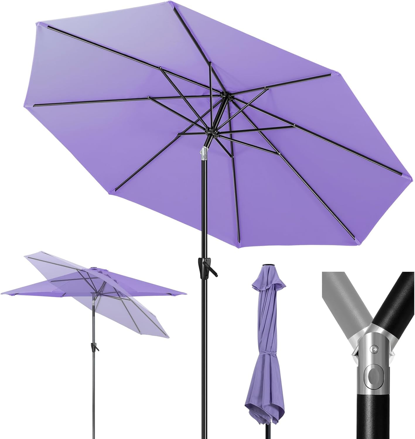 Market Outdoor Table Umbrella with Push Button Tilt and Crank,Large Sun Umbrella with Sturdy ...