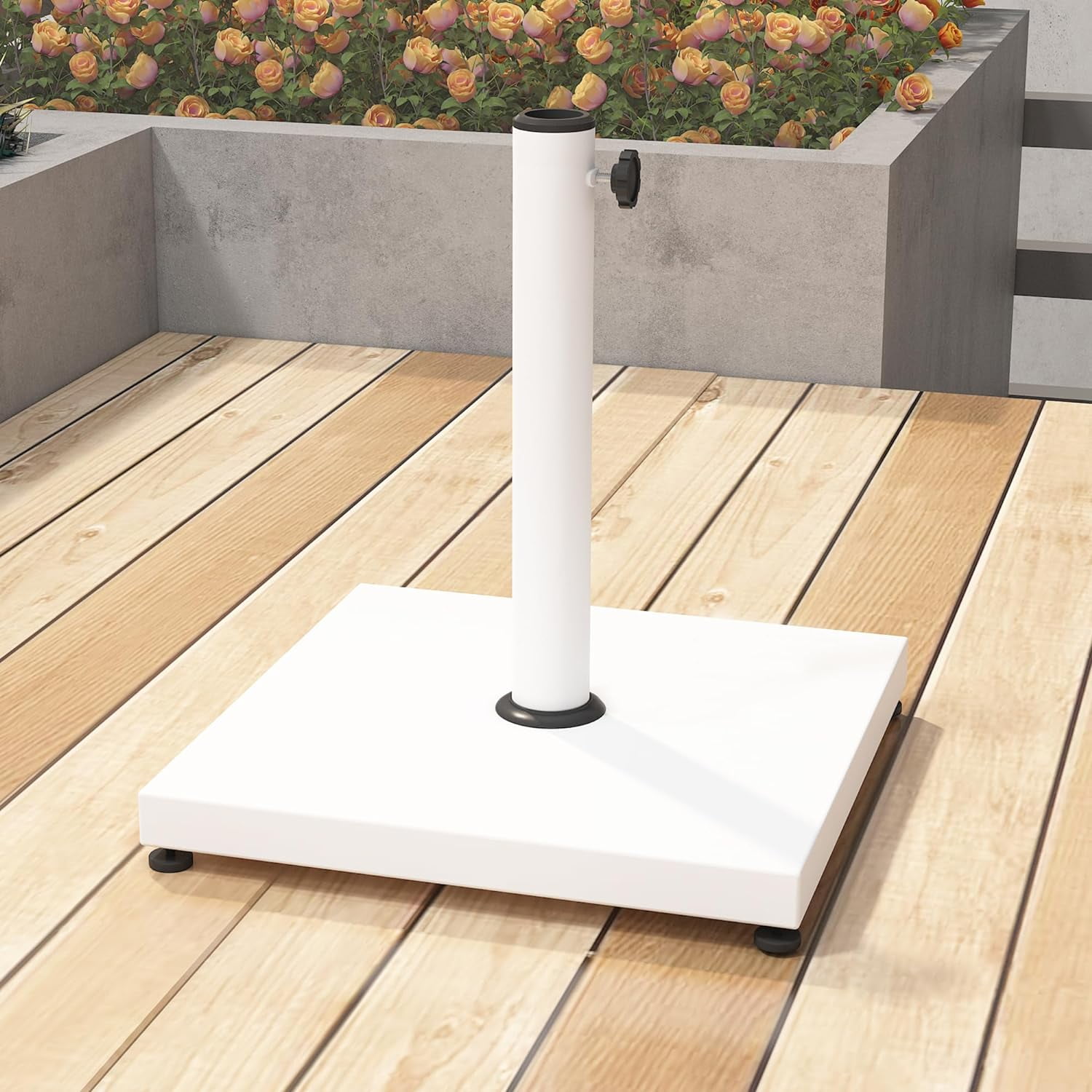 Heavy Duty Outdoor Umbrella Base 40LBS for Patio and Deck, Square Metal ...