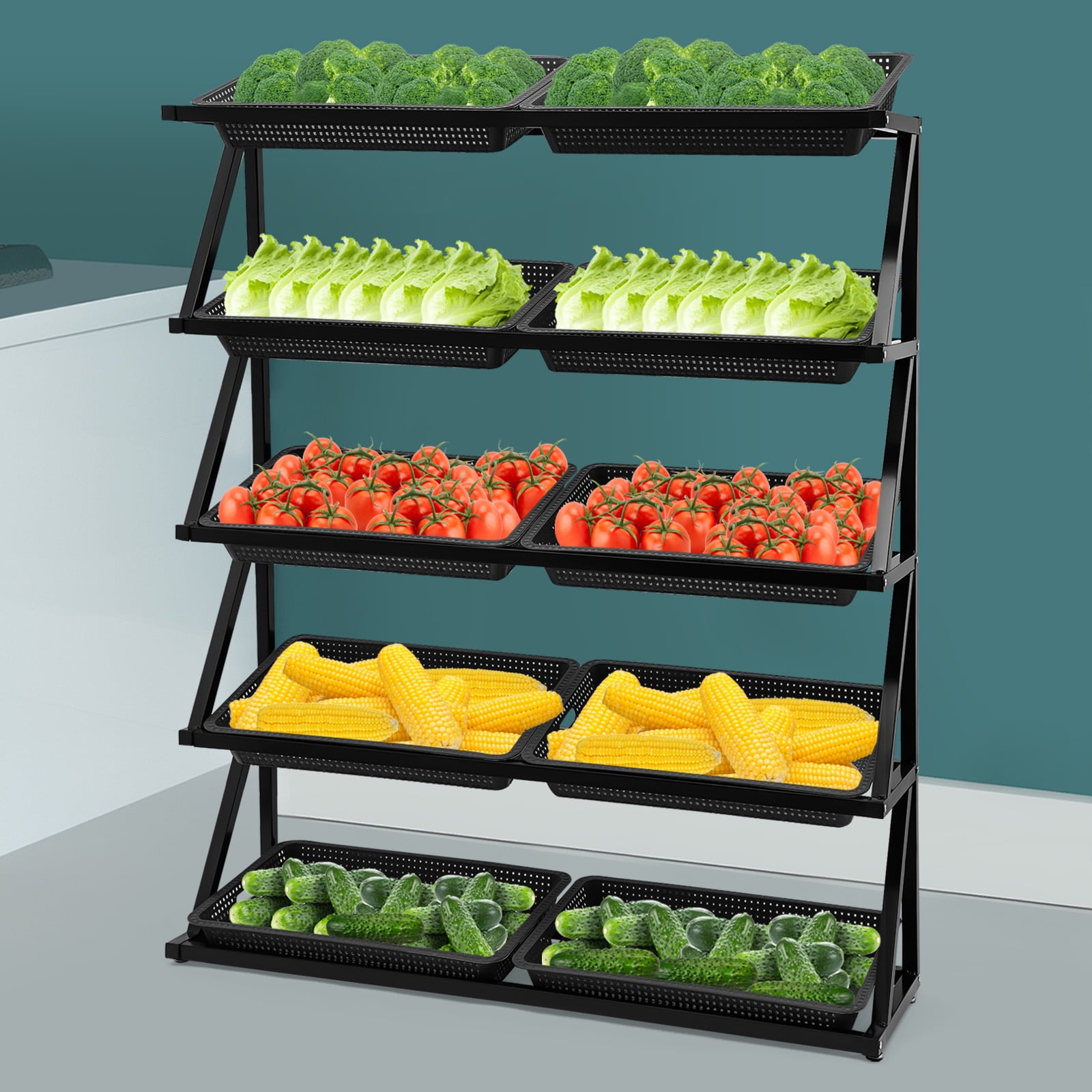Market Retail Display Rack Shelf Merchandiser Fruit Vegetable Snack ...