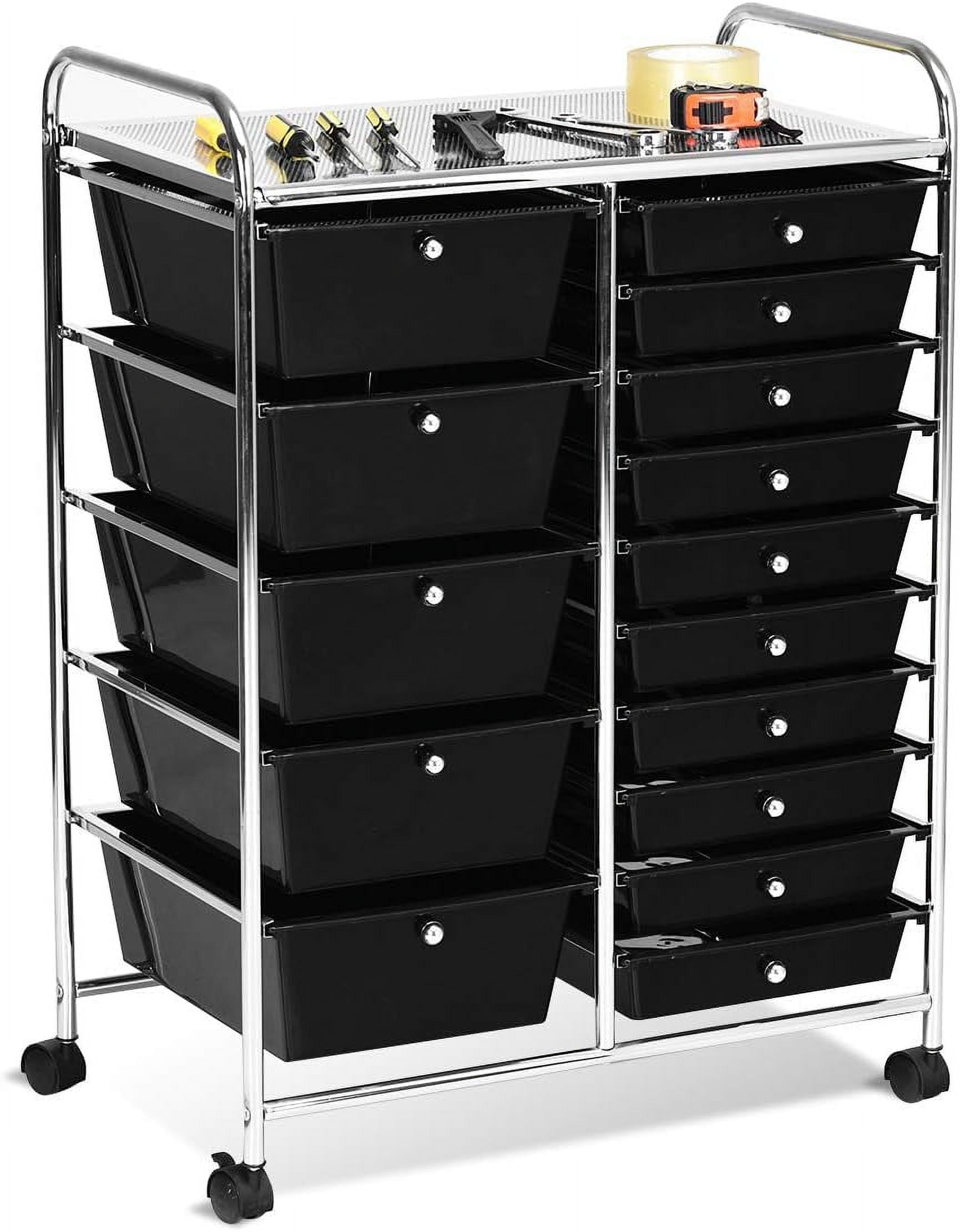 MarketLane 15 Drawers Rolling Cart, Classroom Organizers, Storage Cart ...