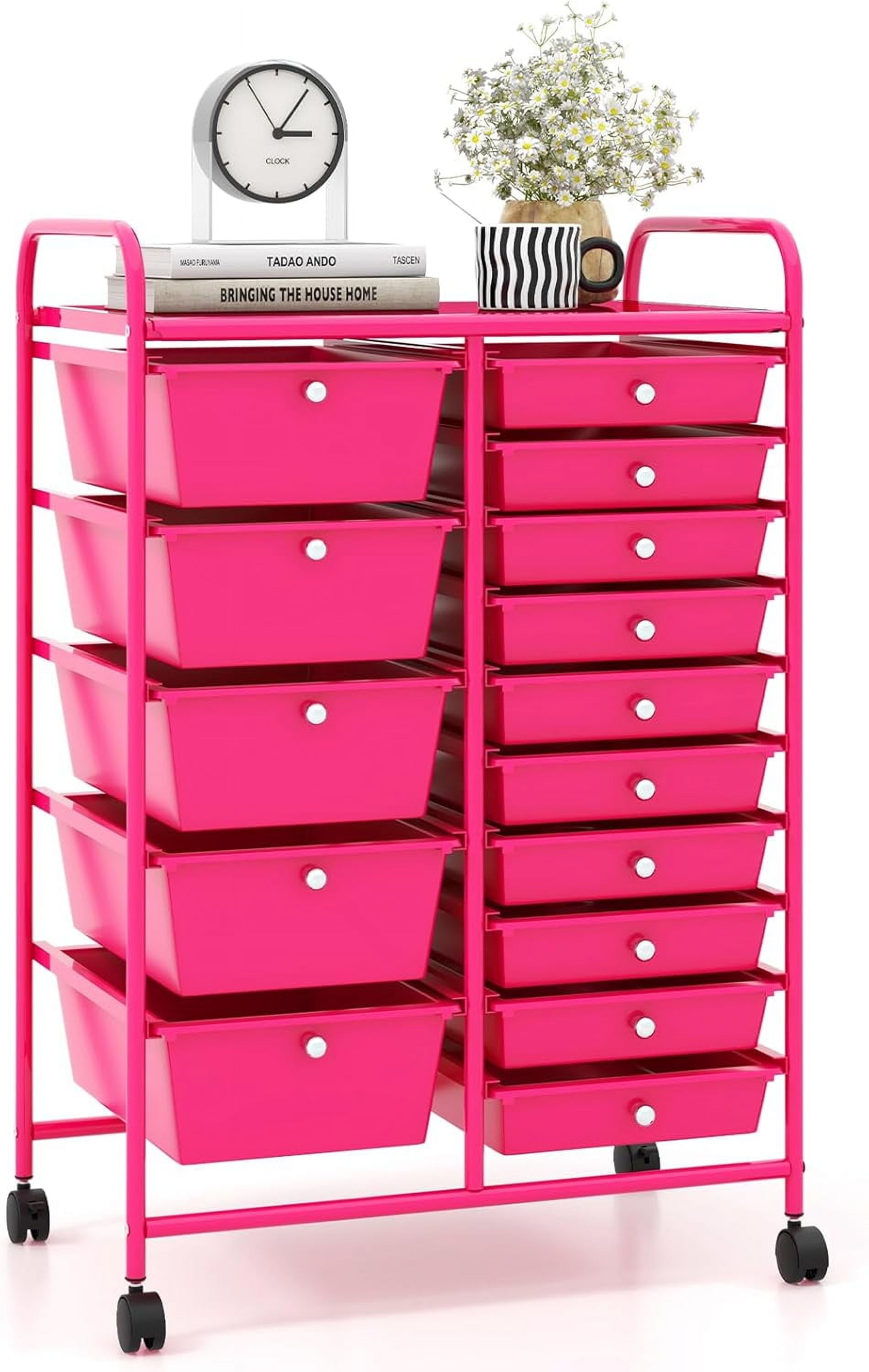 MarketLane 15 Drawers Rolling Cart, Classroom Organizers, Storage Cart ...