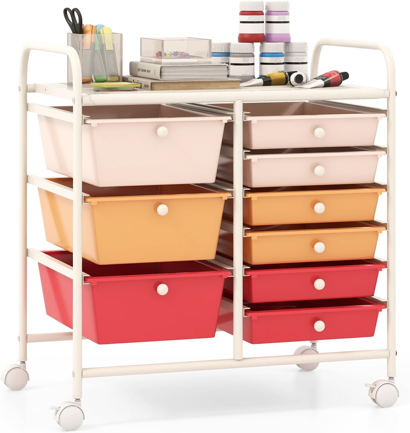 MarketLane 15 Drawers Rolling Cart, Classroom Organizers, Storage Cart ...