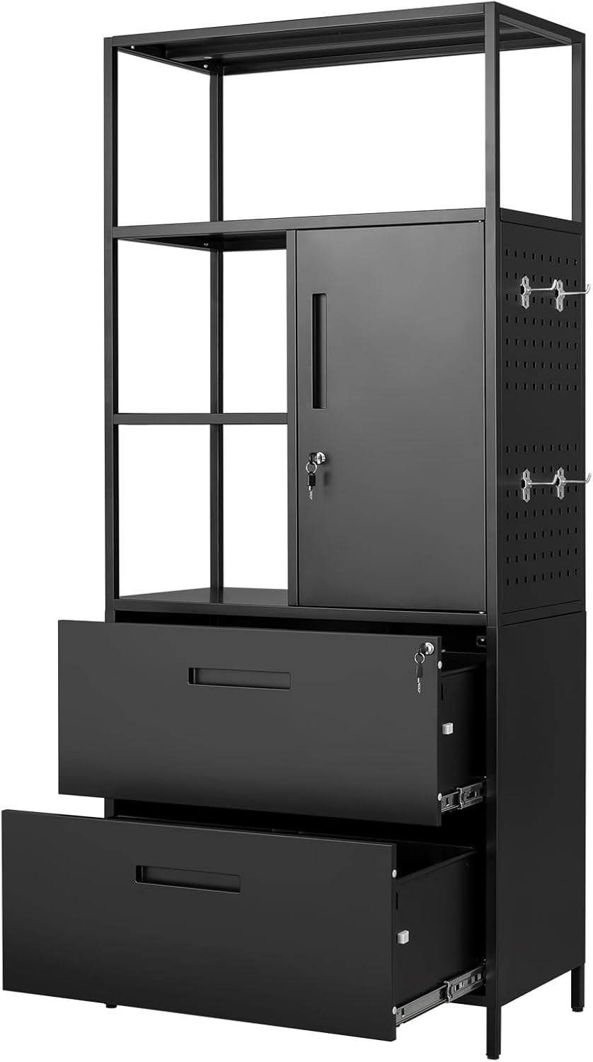 MarketLane 2 Drawer File Cabinets with Storage Shelf,Vertical Metal ...