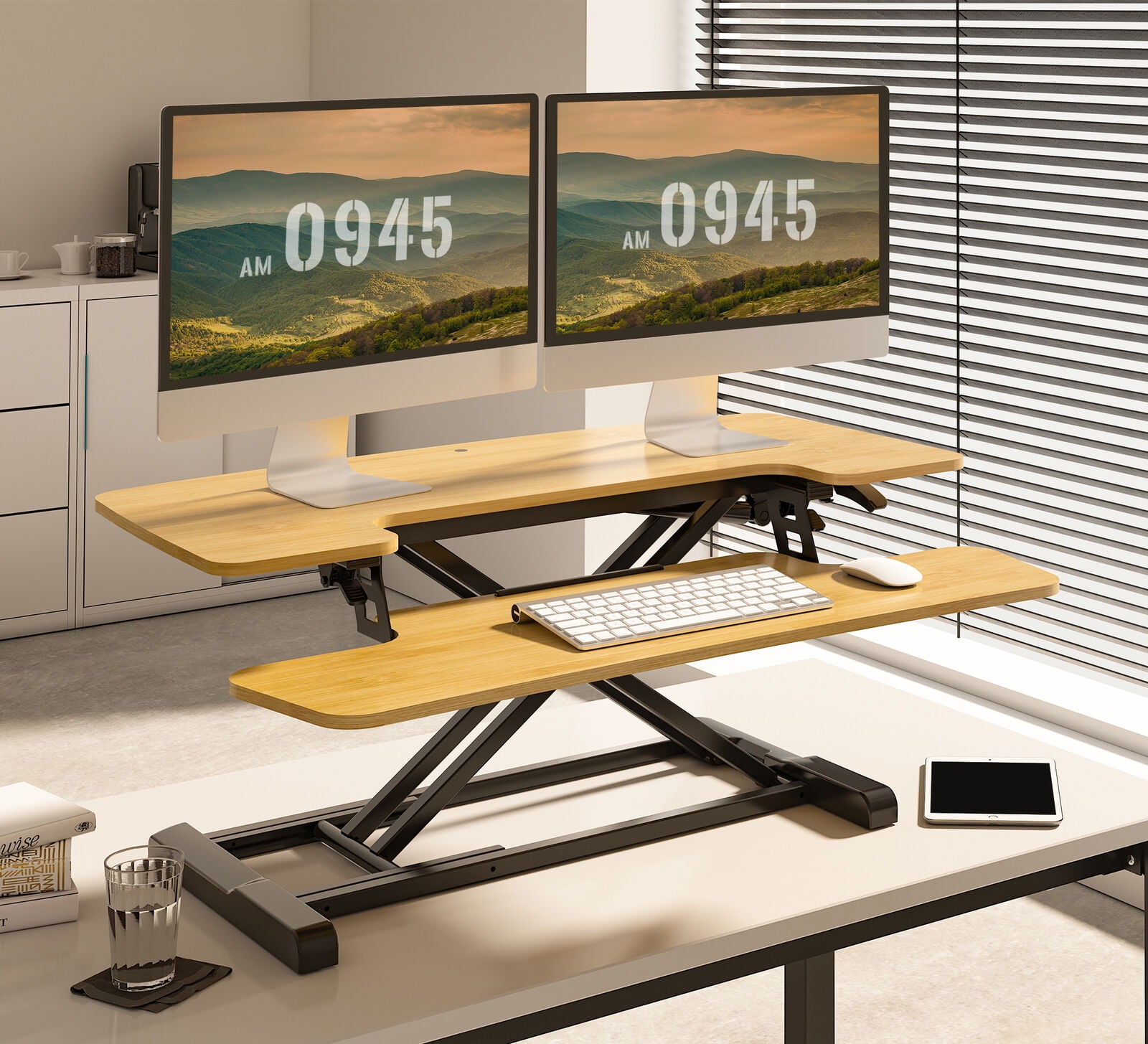 MarketLane 35" Large Height Adjustable Standing Desk Converter - Quick ...