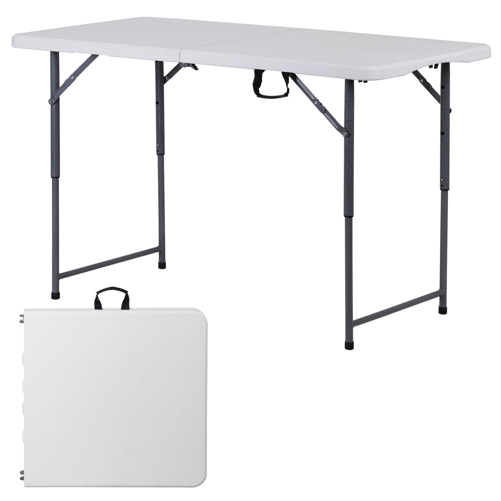 MarketLane 4 ft Adjustable Folding Table, Indoor Outdoor Portable ...