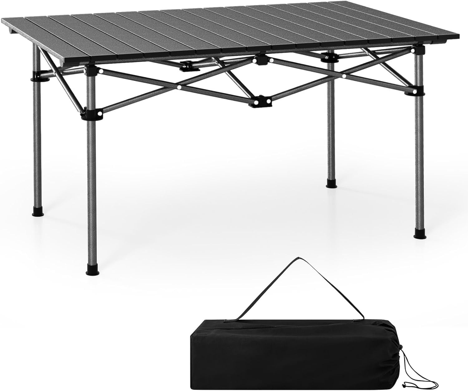 MarketLane Aluminum Folding Camping Table, Lightweight Roll-up Camp ...