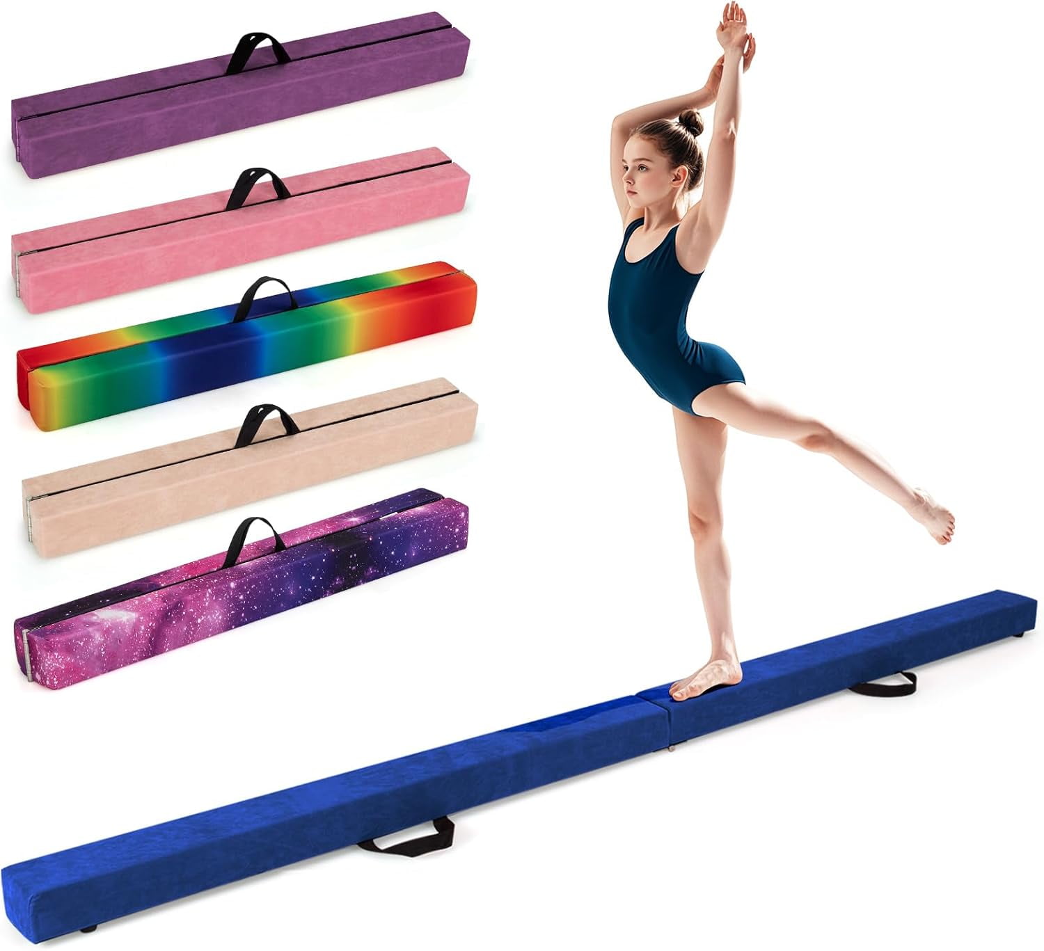 MarketLane Balance Beam, Folding Gymnastics Beam w/Carry Handles, Non ...