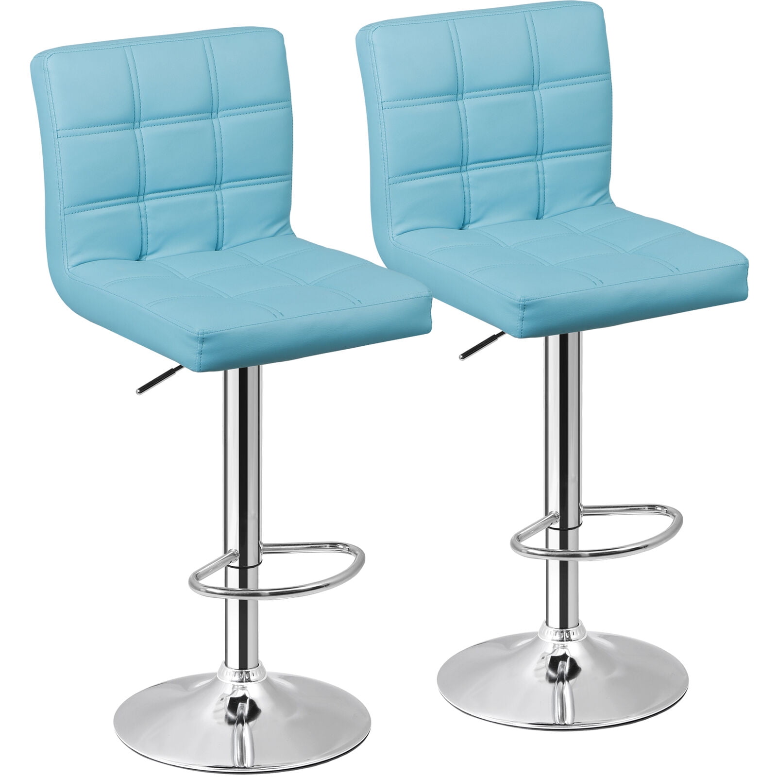 MarketLane Bar Stools Set of 2, PU Leather Adjustable Swivel Barstools ...