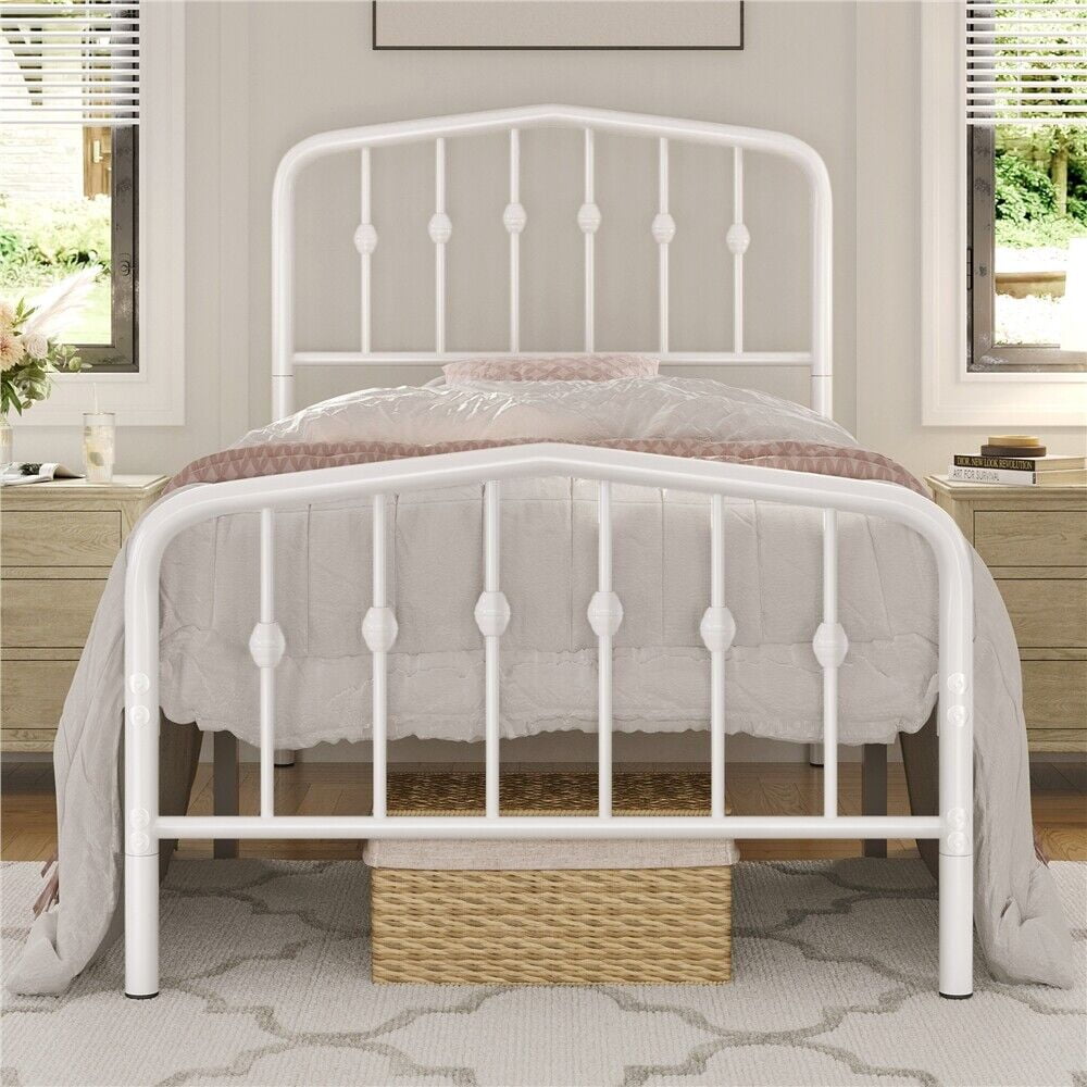 MarketLane Bed Frames Metal Platform Bed with Victorian Style Wrought ...
