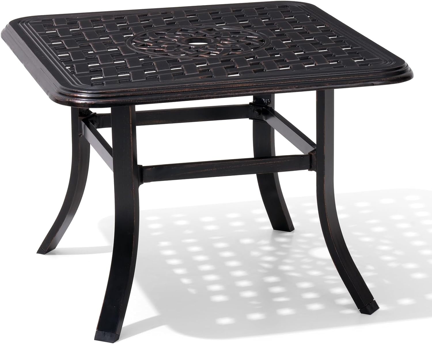 MarketLane Cast Aluminum Patio Side Table Outdoor Square Anti-Rust ...