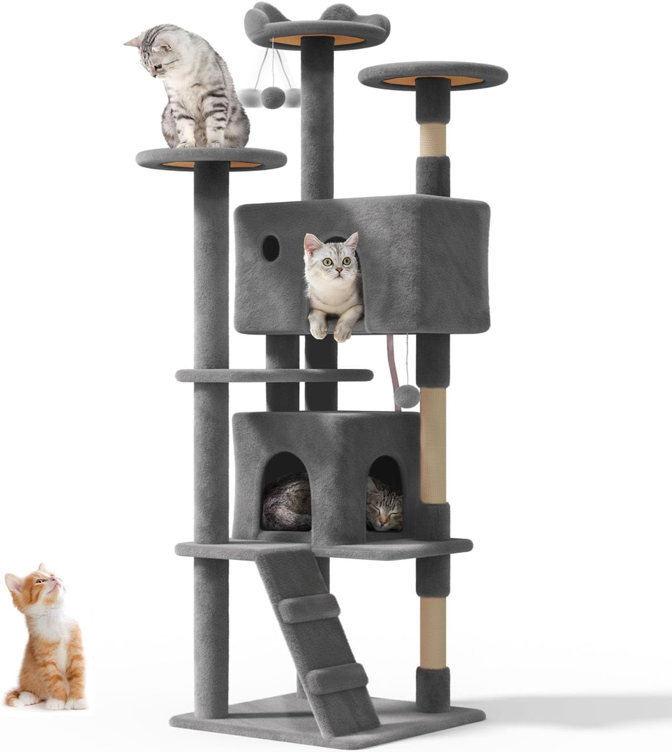 MarketLane Cat Tree Tower for Indoor Cats Large Adult, Cute/Tall Modern ...