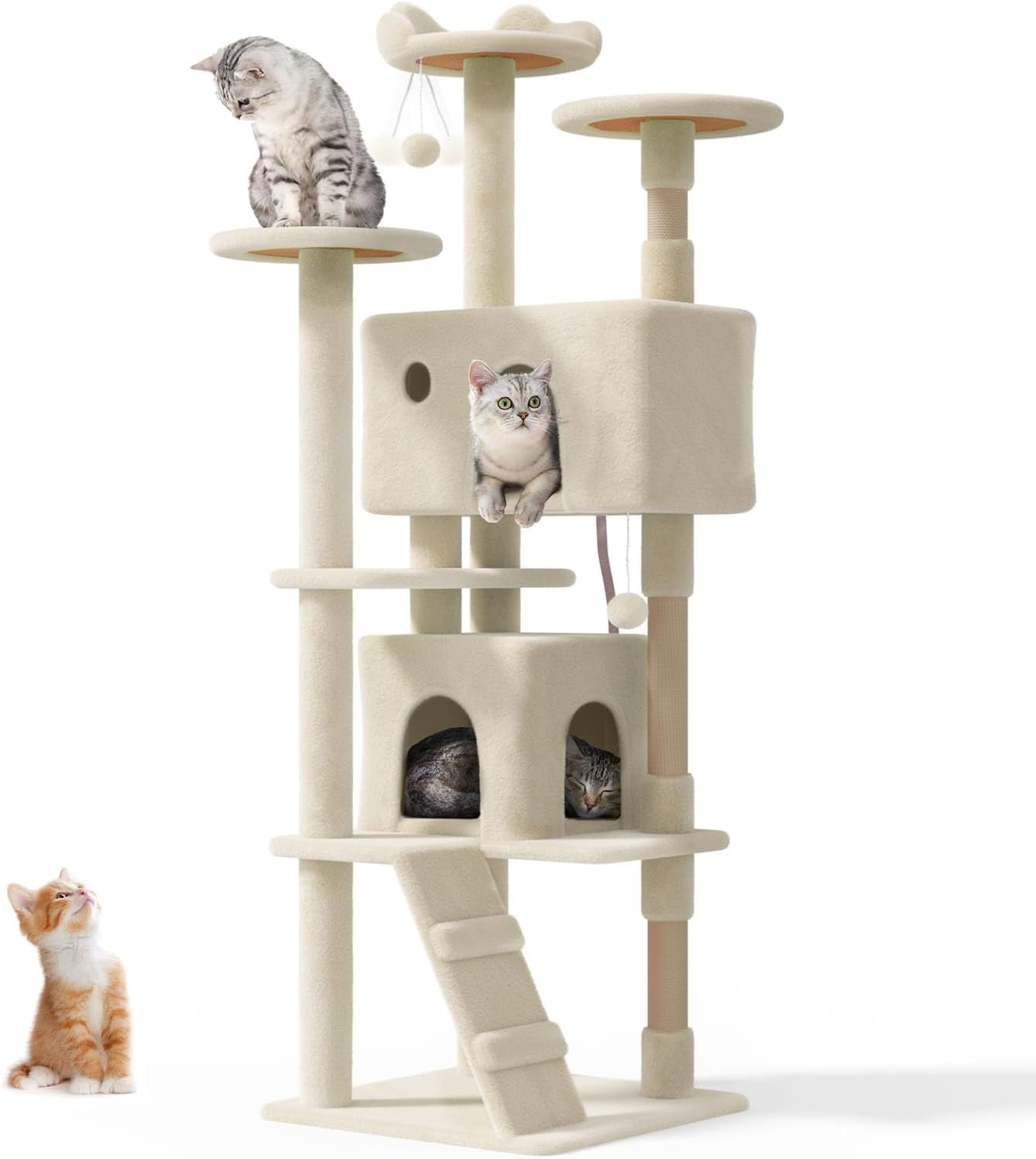 MarketLane Cat Tree Tower for Indoor Cats Large Adult, Cute/Tall Modern ...
