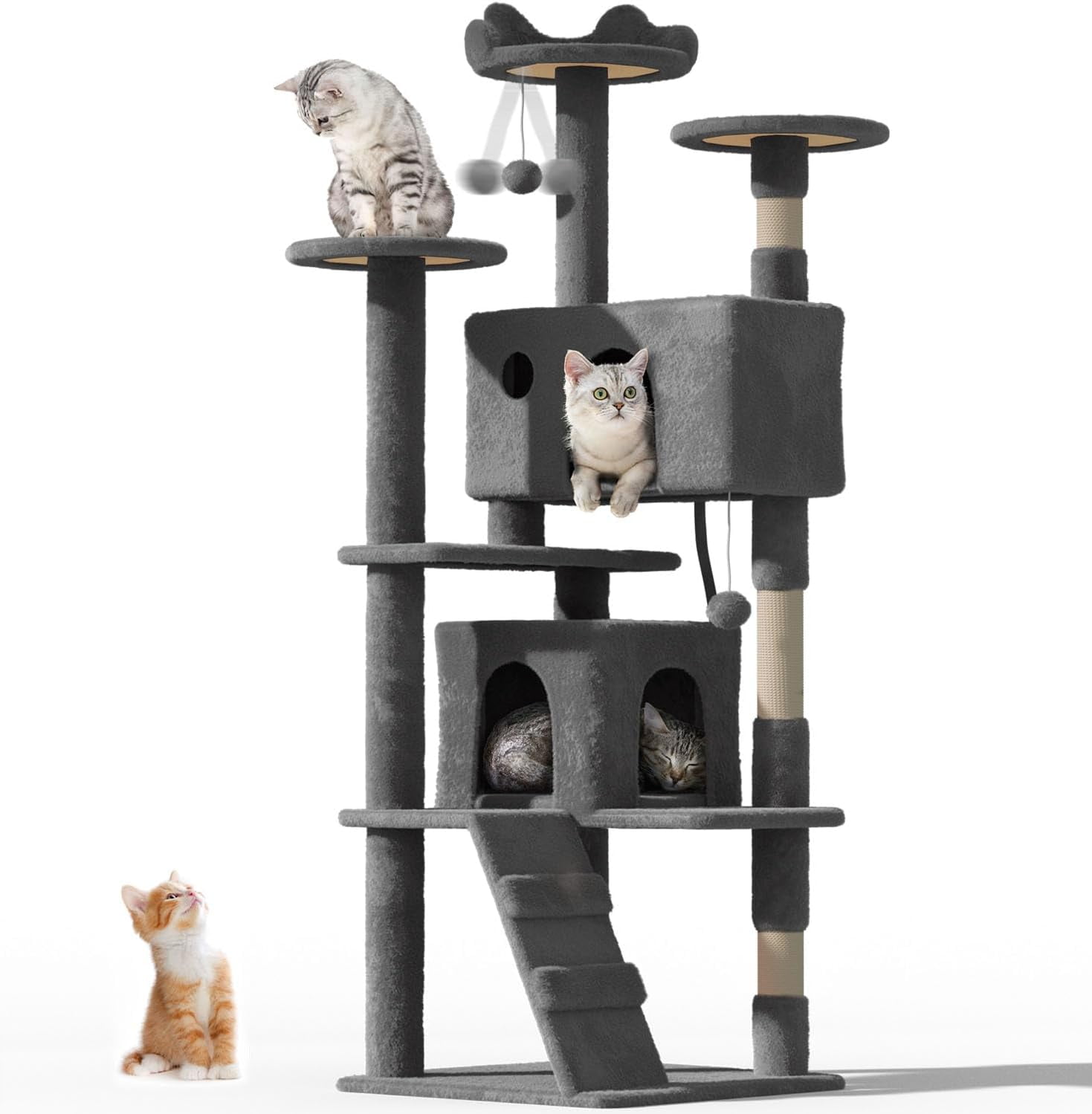 MarketLane Cat Tree Tower for Indoor Cats Large Adult,Cute/Tall Modern ...