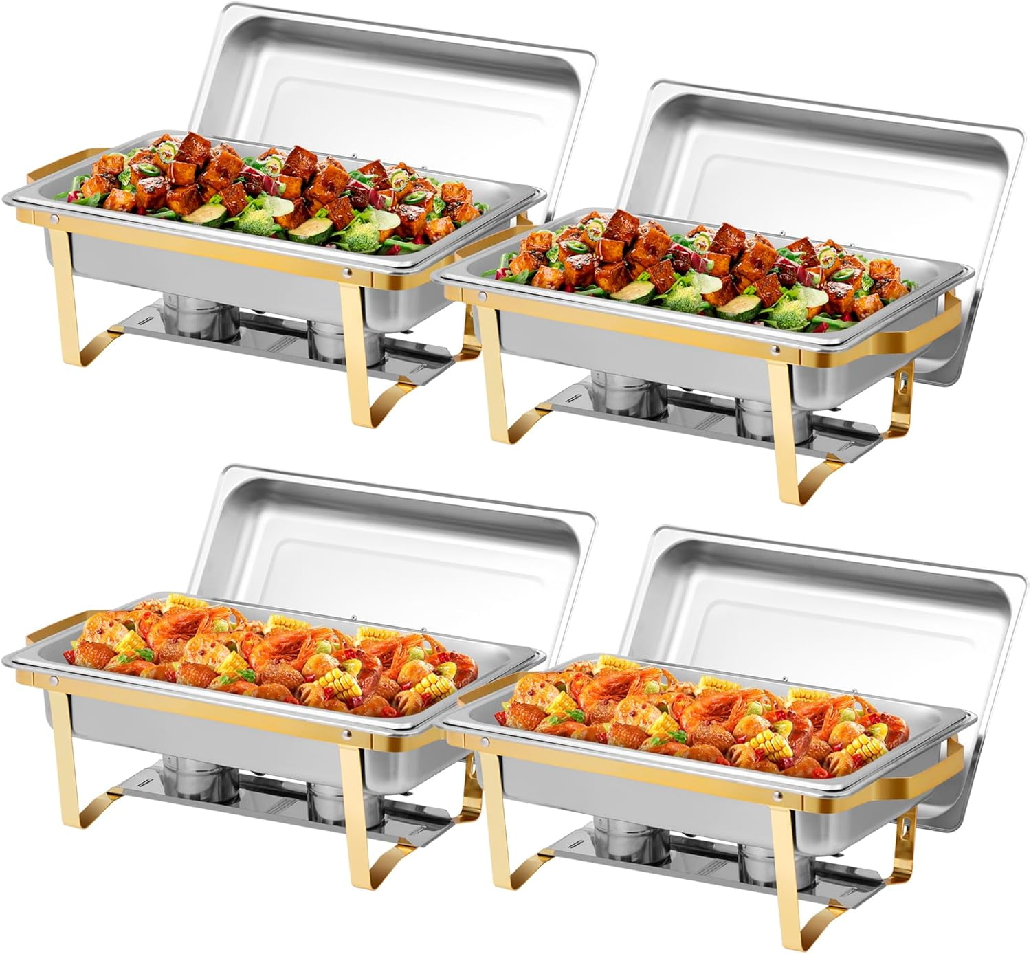 MarketLane Chafing Dish Buffet Set 8 Qt Stainless Steel Complete Chafer Set Catering Warmer Set ...