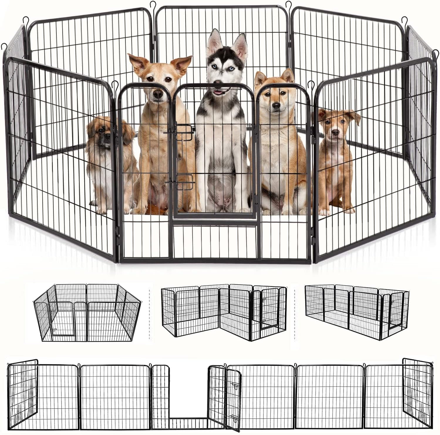 MarketLane Dog Playpen Indoor Metal Dog Pen Pet Dog Fence Outdoor ...