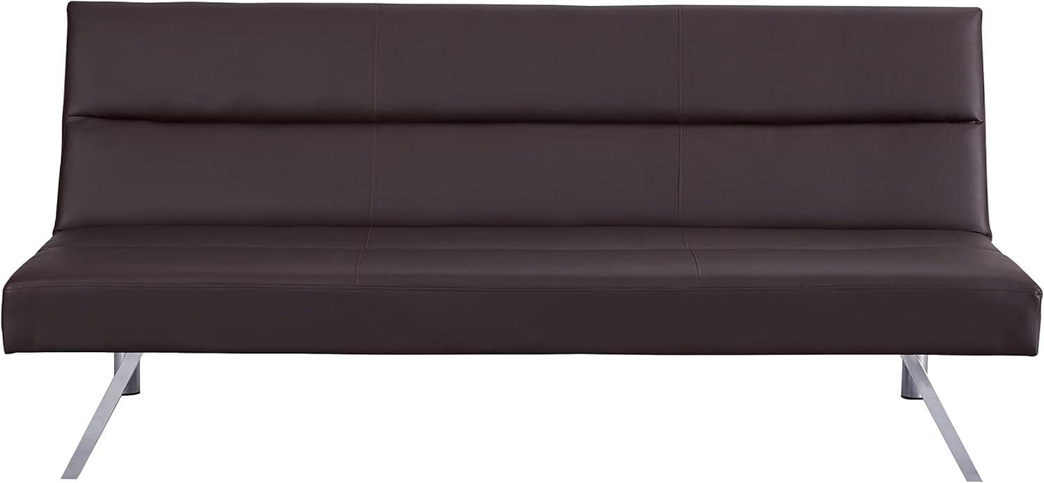 MarketLane Faux Leather Futon Couch, Modern Convertible Folding Sofa ...