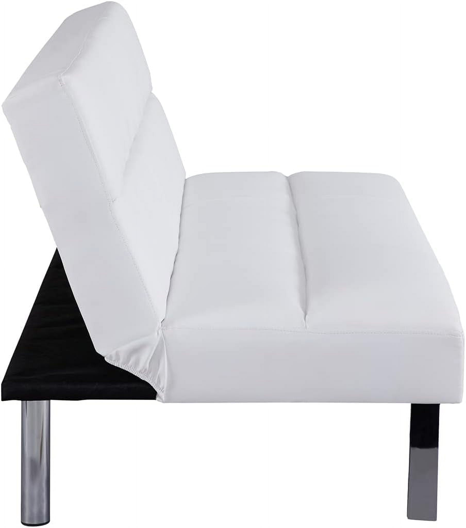 MarketLane Faux Leather Futon Couch, Modern Convertible Folding Sofa ...