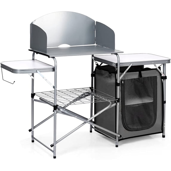 MarketLane Folding Camping Kitchen Table, Aluminum Portable Camping ...