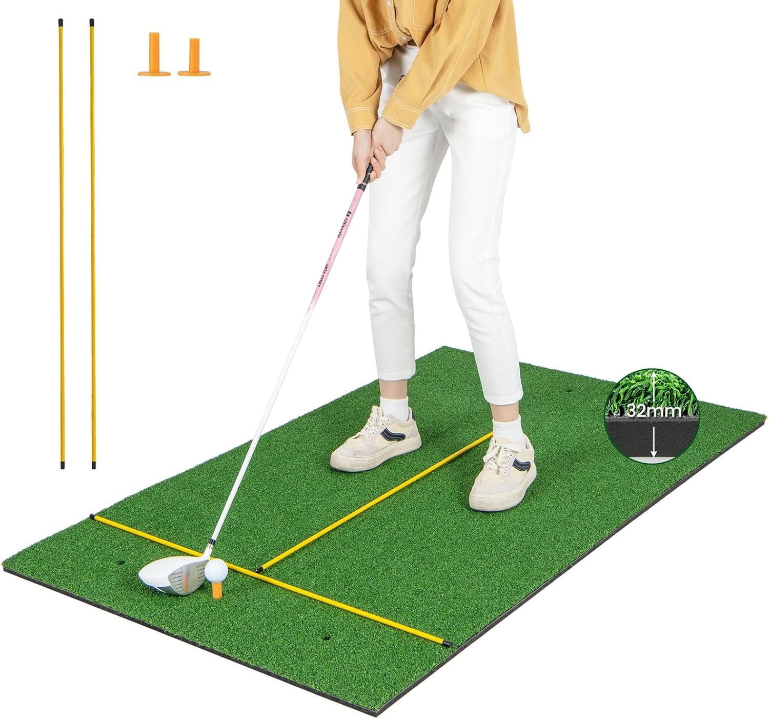 MarketLane Golf Hitting Mat, Artificial Turf Mat for Indoor/Outdoor ...