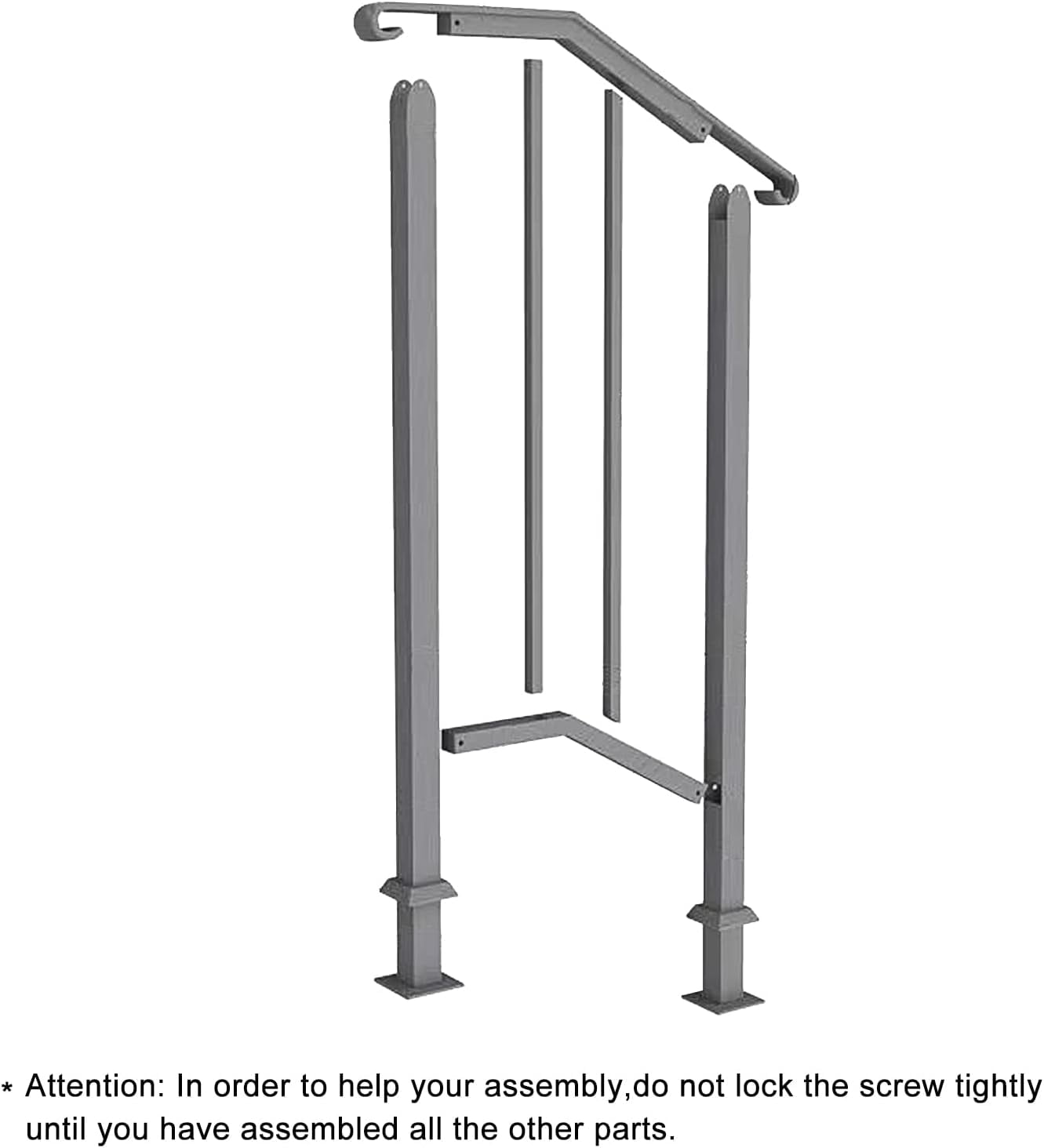 MarketLane Handrails for Outdoor Steps, Black Wrought Iron Handrail ...