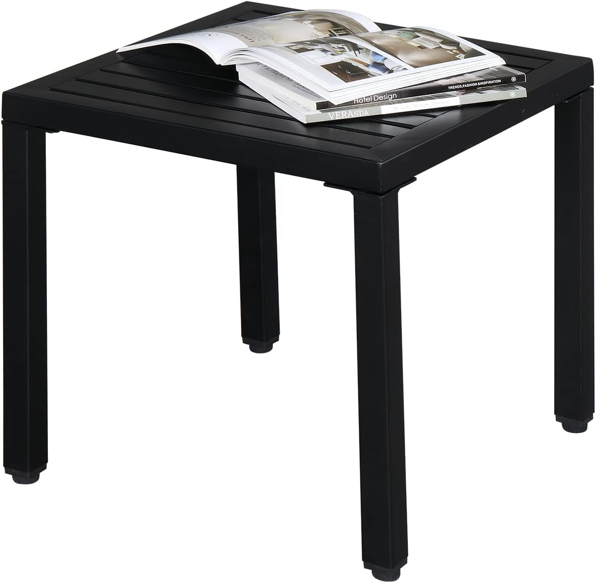 MarketLane Indoor and Outdoor Side Table, Small Patio Side Table, Metal ...