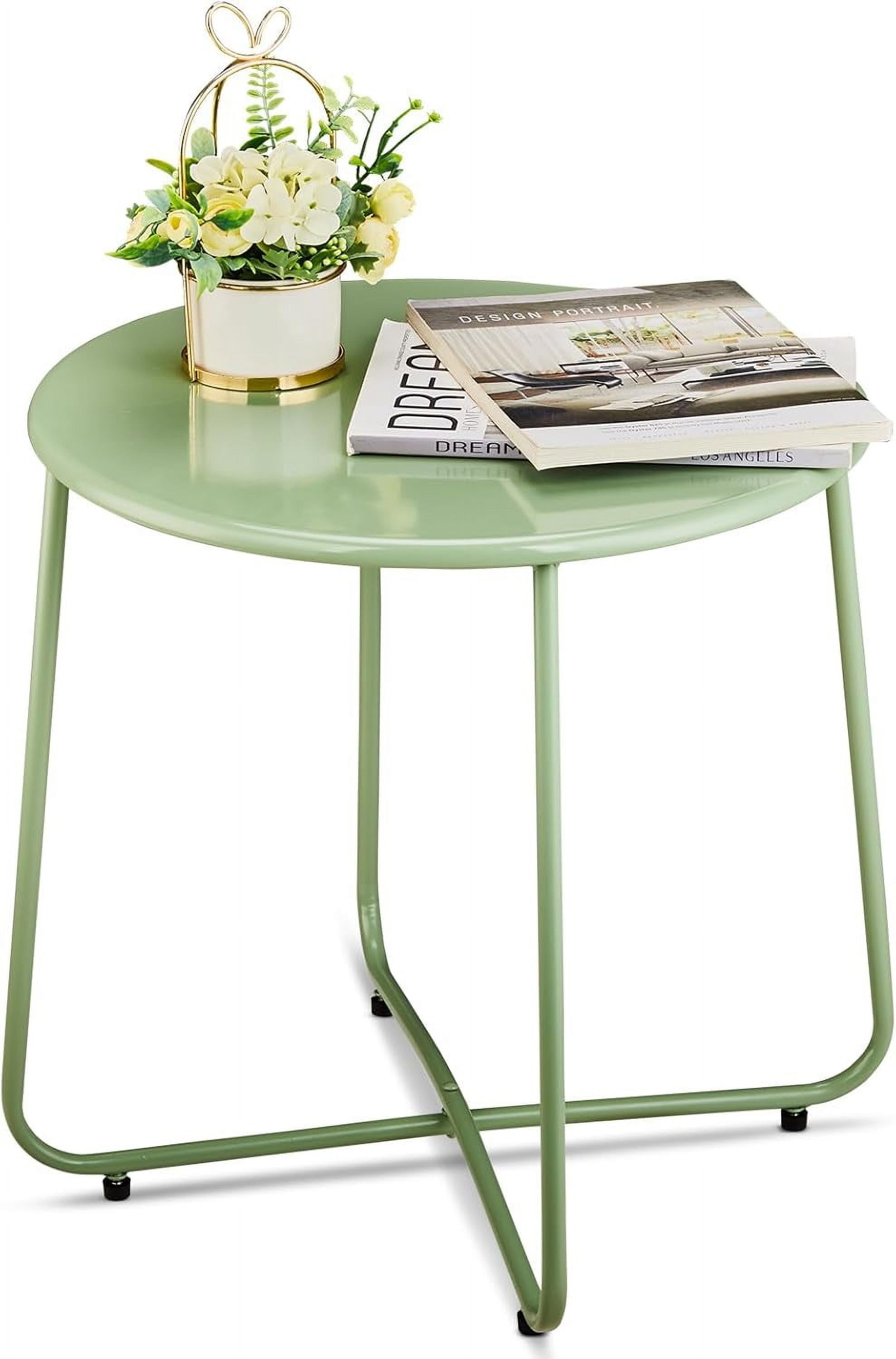 MarketLane Indoor and Outdoor Side Table, Small Patio Side Table, Metal ...
