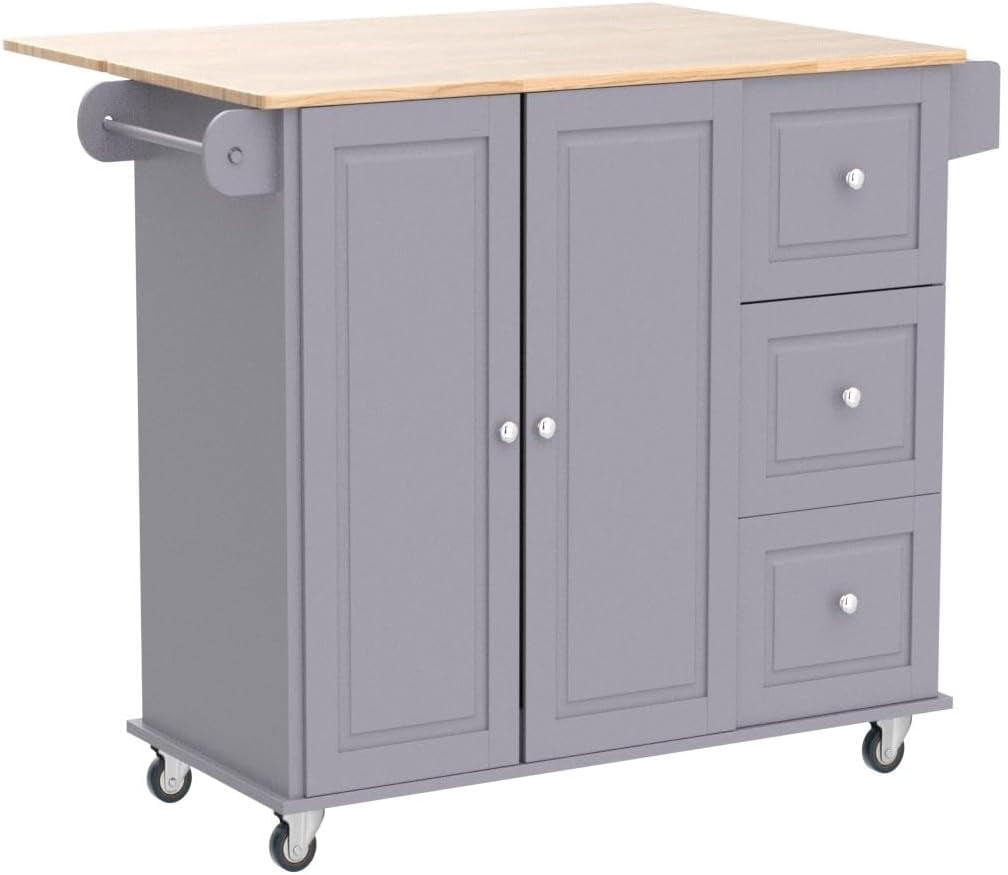 MarketLane Kitchen Island Cart on Wheels - Portable Kitchen Island with ...