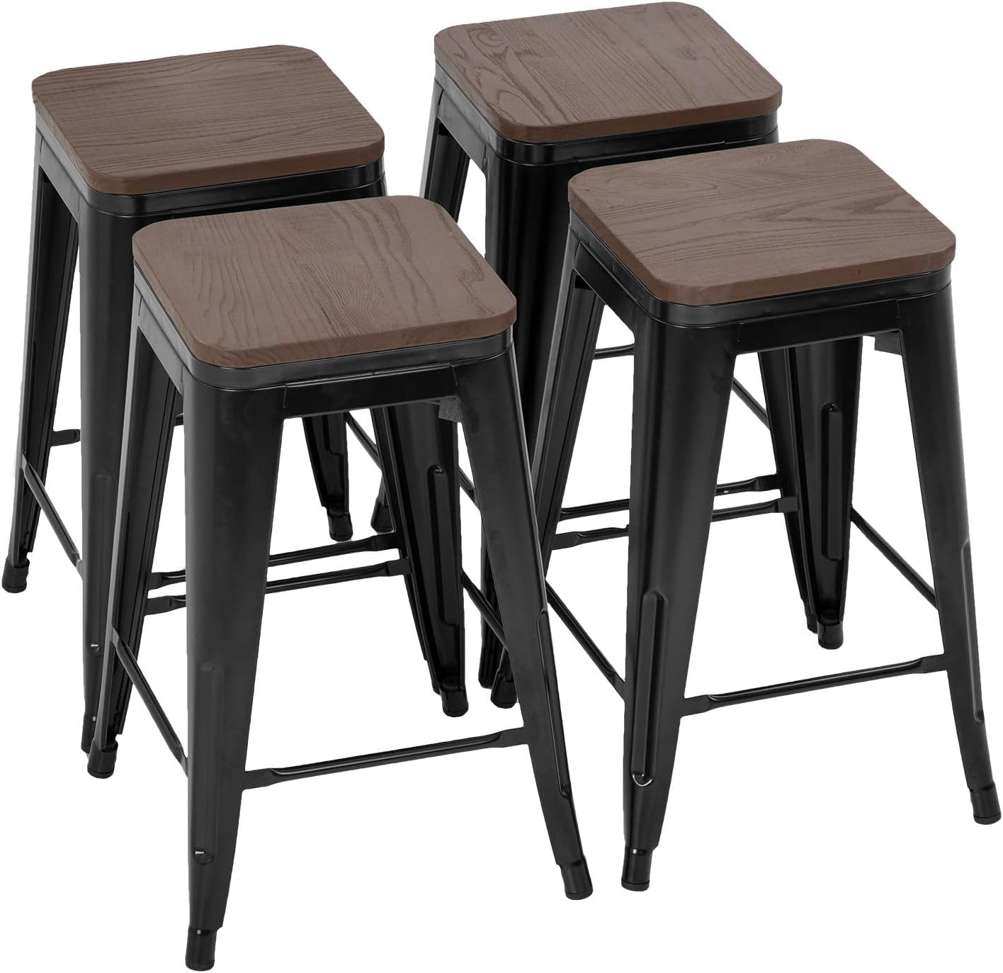 MarketLane Metal Bar Stools Set of 4 Counter Height Bar Stools 24 ...