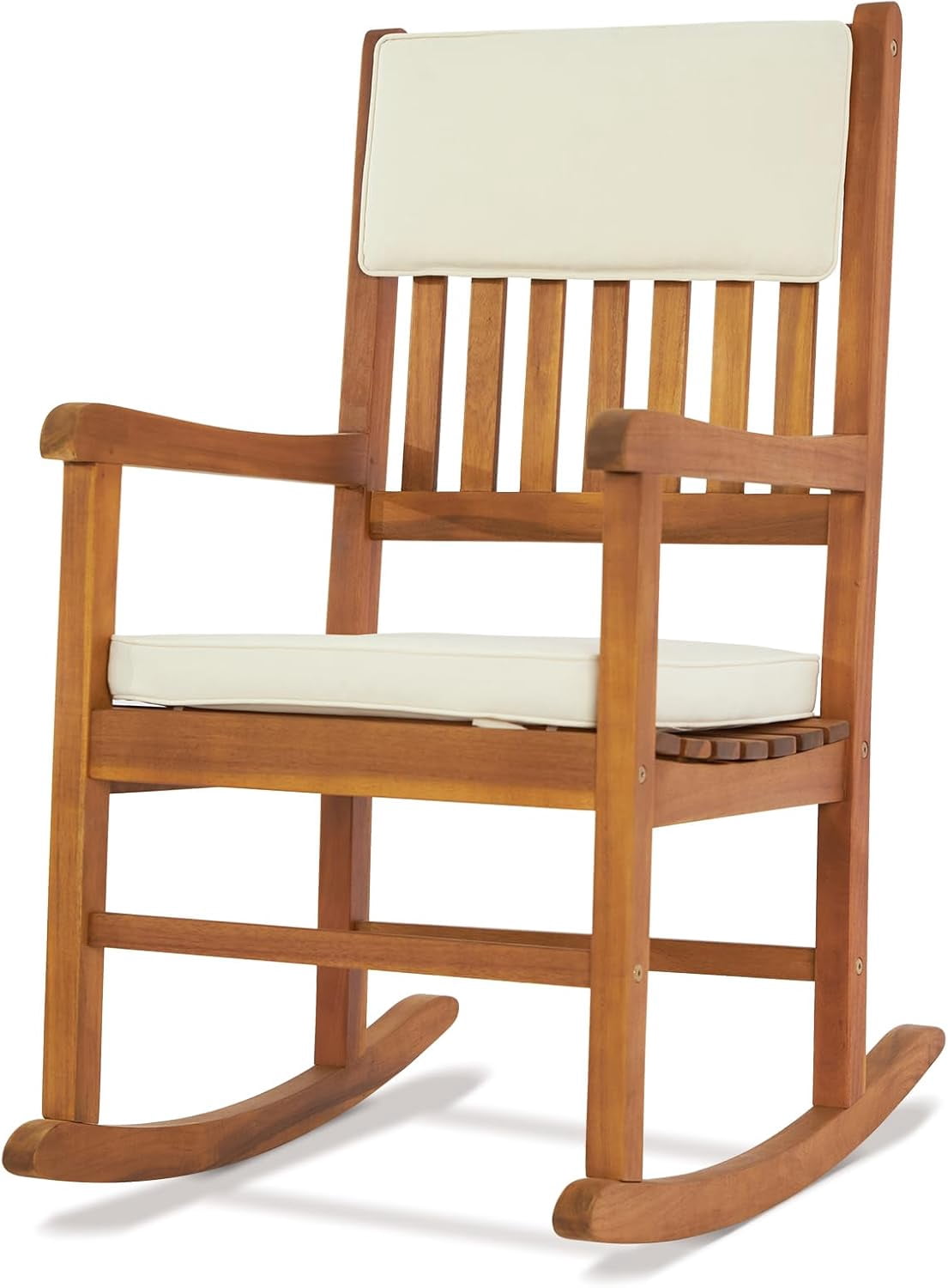 MarketLane Outdoor Acacia Wood Rocking Chair, Wooden Rocker w ...