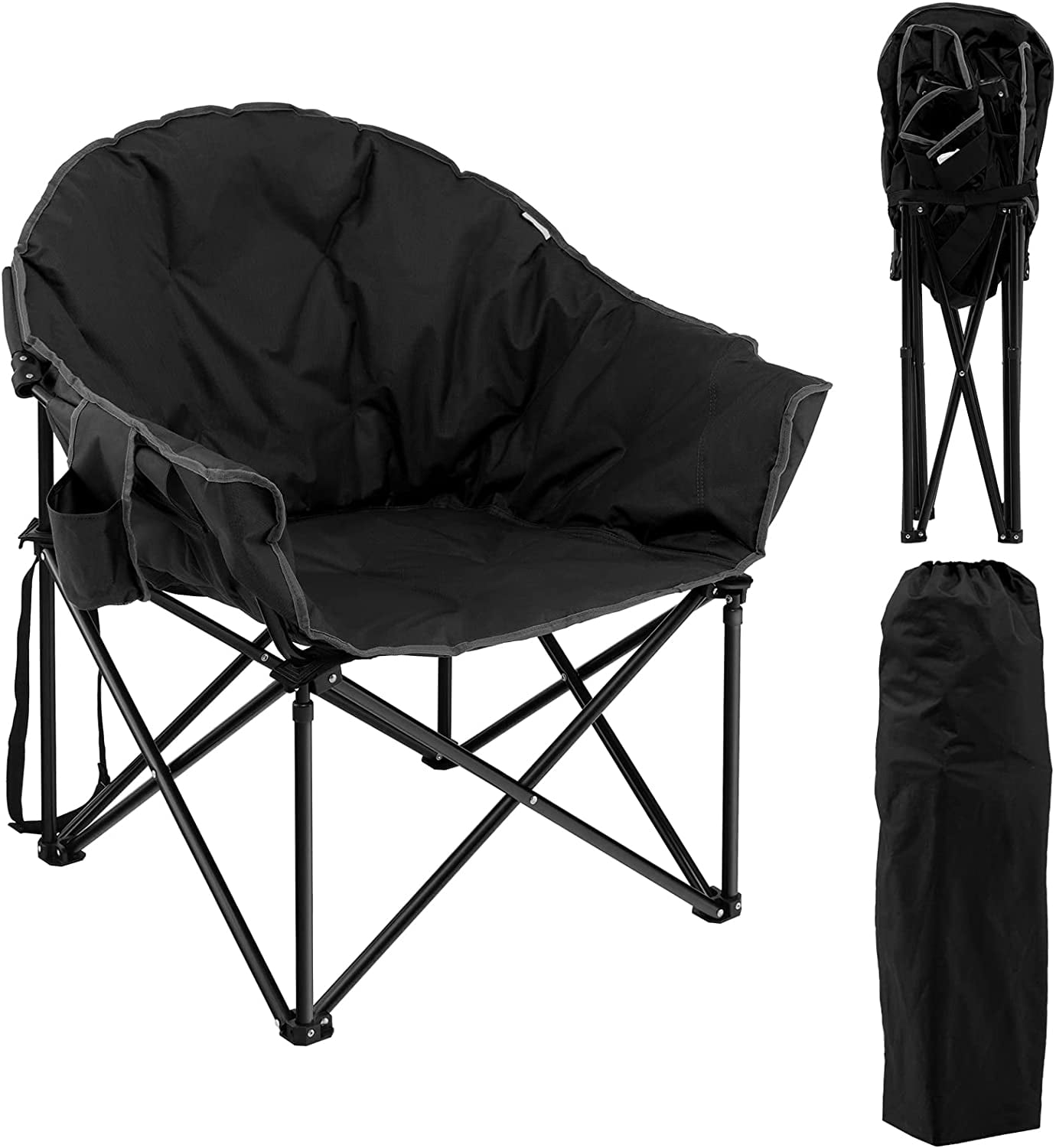 MarketLane Oversized Camping Chair, Outdoor Padded Folding Chair with ...