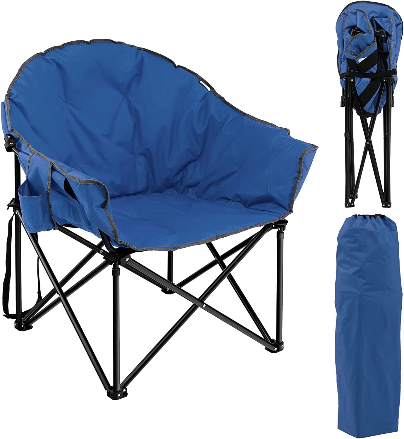 MarketLane Oversized Camping Chair, Outdoor Padded Folding Chair with ...