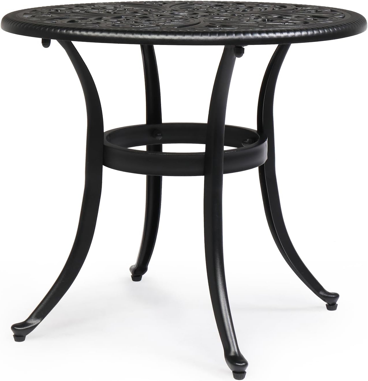 MarketLane Patio Side Table, 23.6in Outdoor Round Cast Aluminum Bistro ...