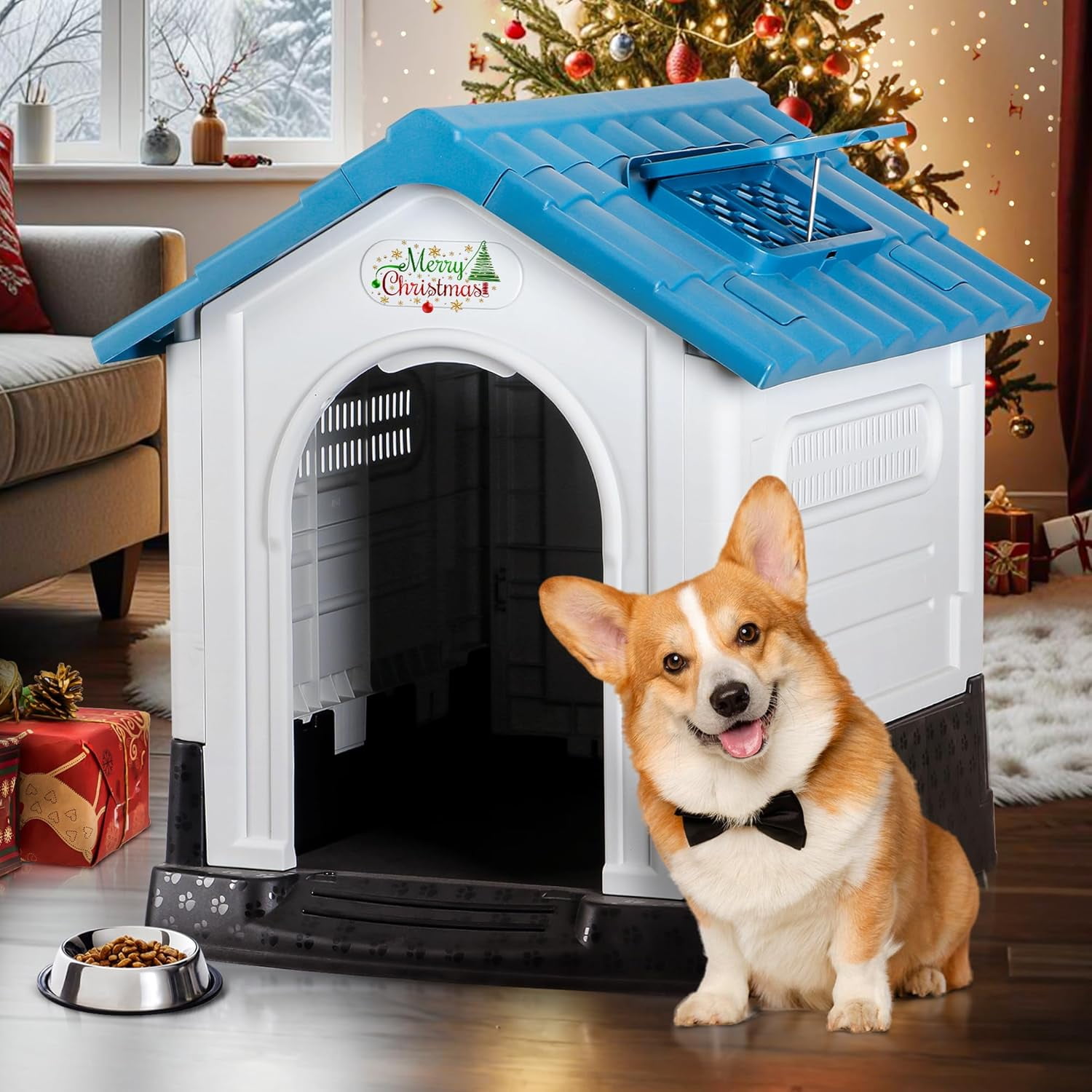 MarketLane Plastic Dog House Indoor Outdoor Dog Kennel Easy to Assemble ...